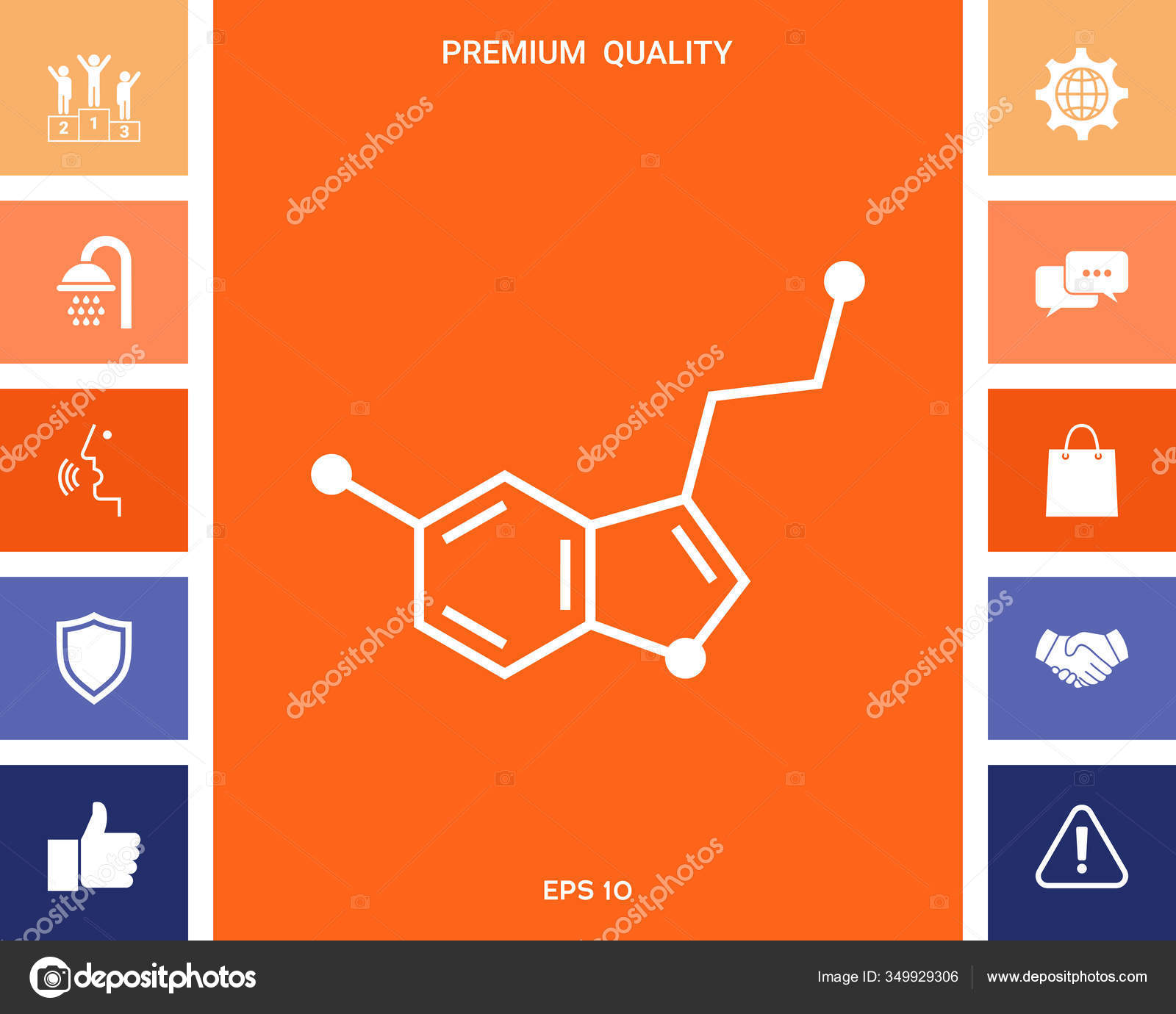Chemical Formula Icon Serotonin Element Your Design — Stock Vector ...