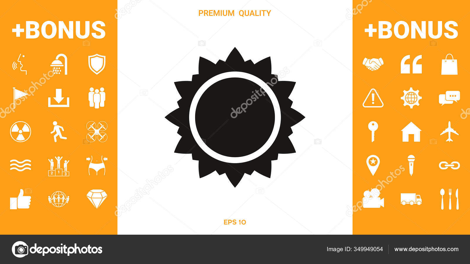 Sun Icon Signs Symbols Graphic Elements Your Design — Stock Vector ...