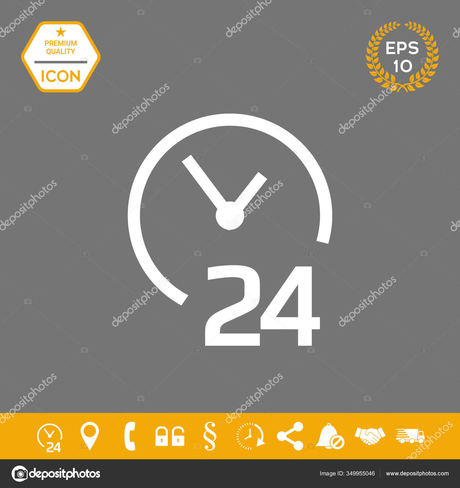 Open Clock Icon Opening Hours Symbol Icon Signs Symbols Graphic — Stock ...