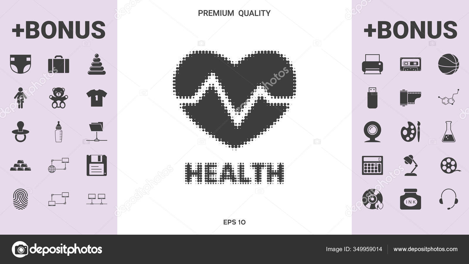 Heart Symbol Halftone Logo Signs Symbols Graphic Elements Your Design ...