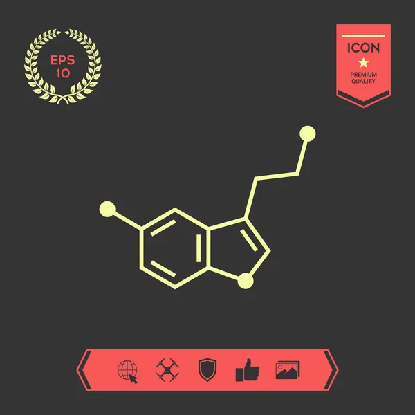Chemical Formula Icon Serotonin Element Your Design — Stock Vector ...
