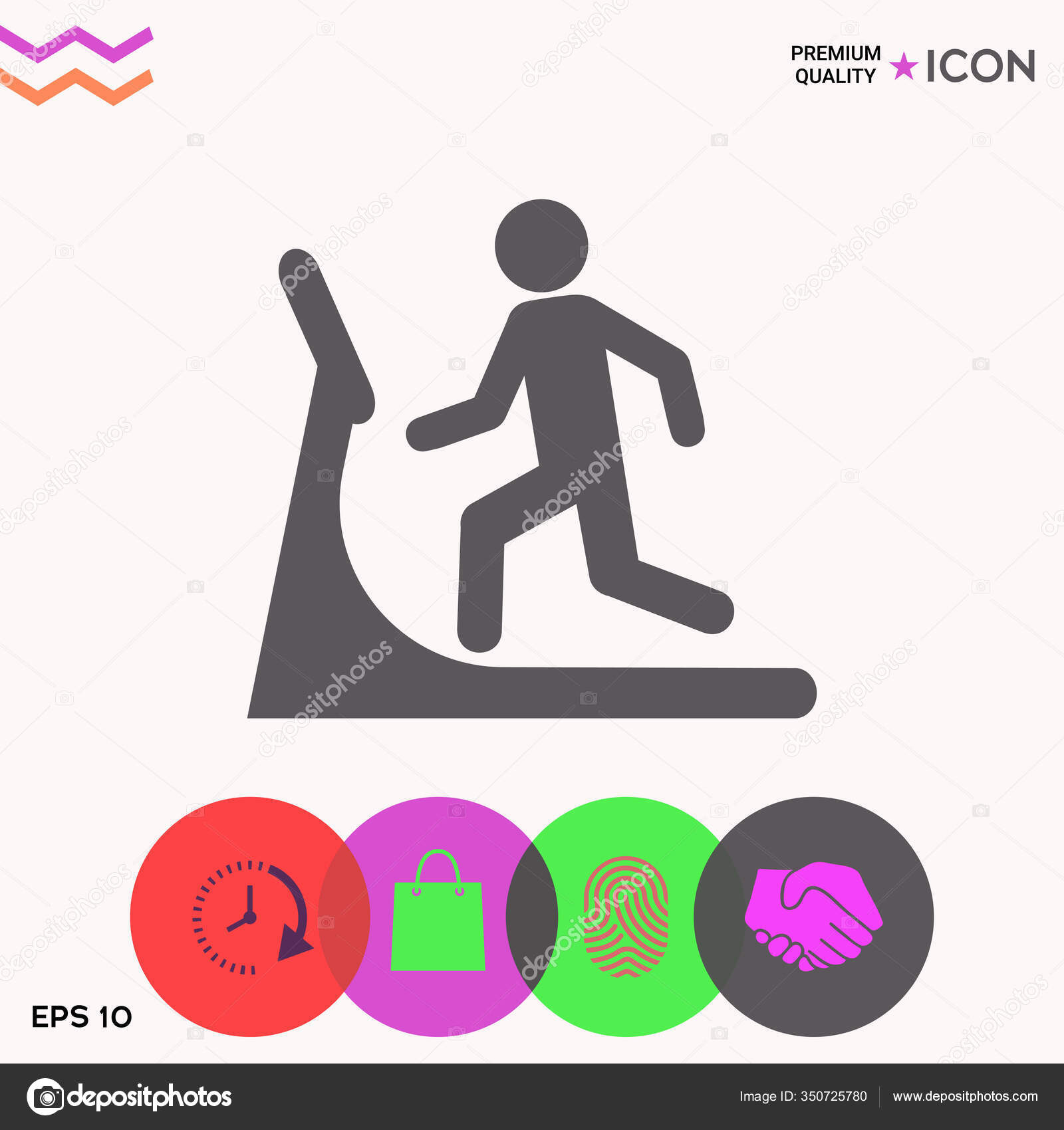 Man Treadmill Icon Signs Symbols Graphic Elements Your Design — Stock ...