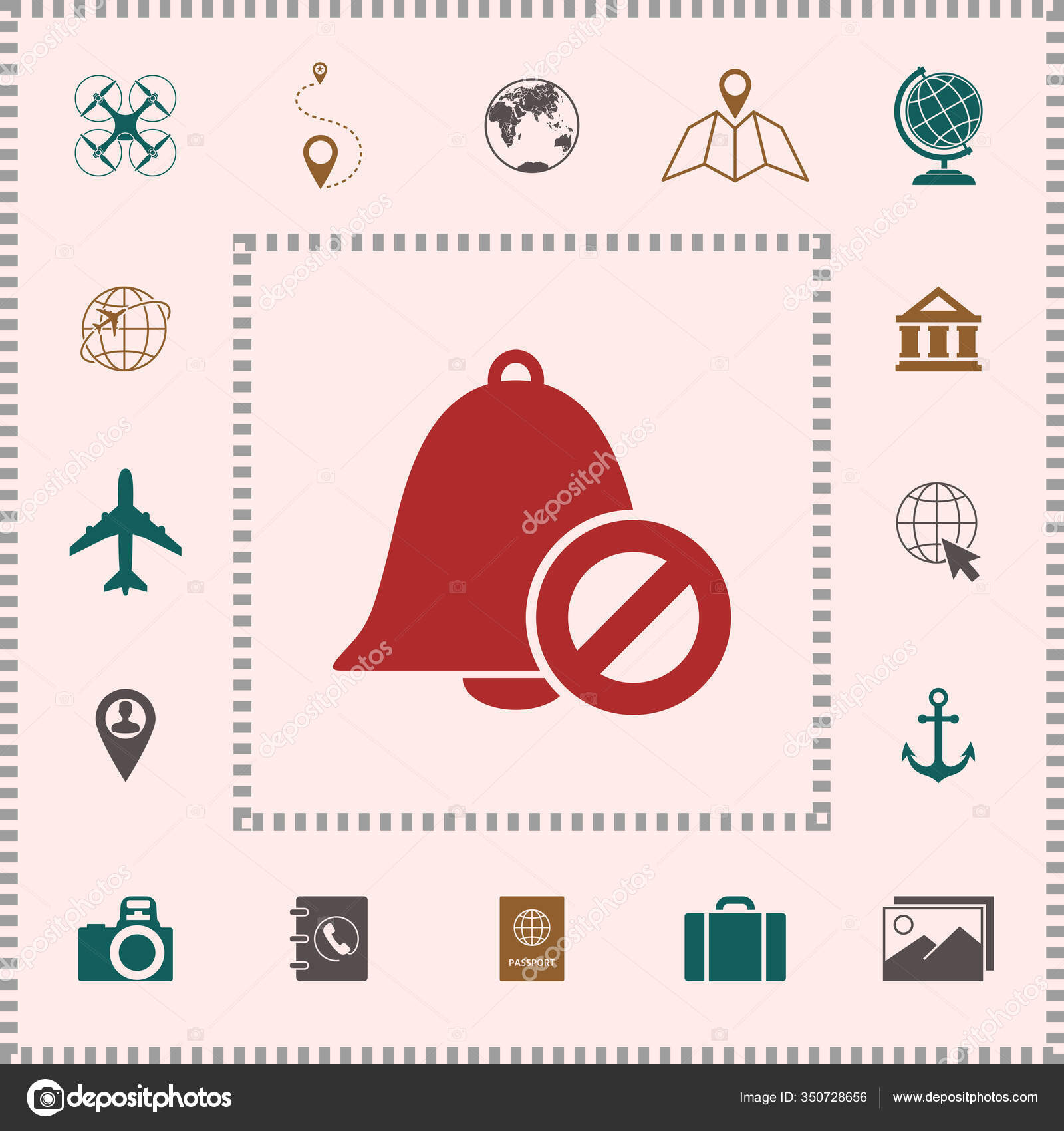 Bell Icon Prohibition Sign Stop Symbol Signs Symbols Graphic Elements ...