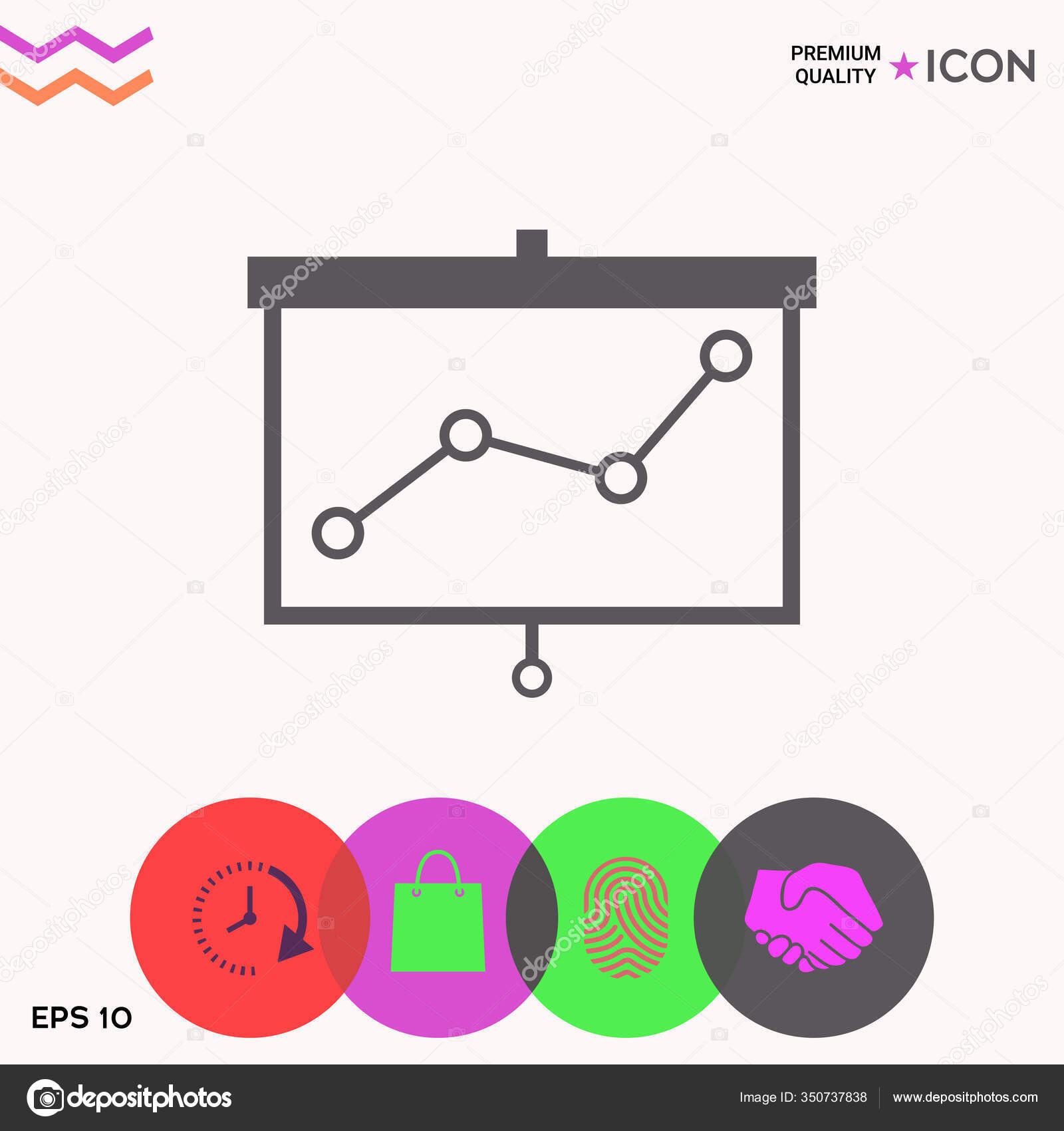 Projector Screen Graph Signs Symbols Graphic Elements Your Design ...