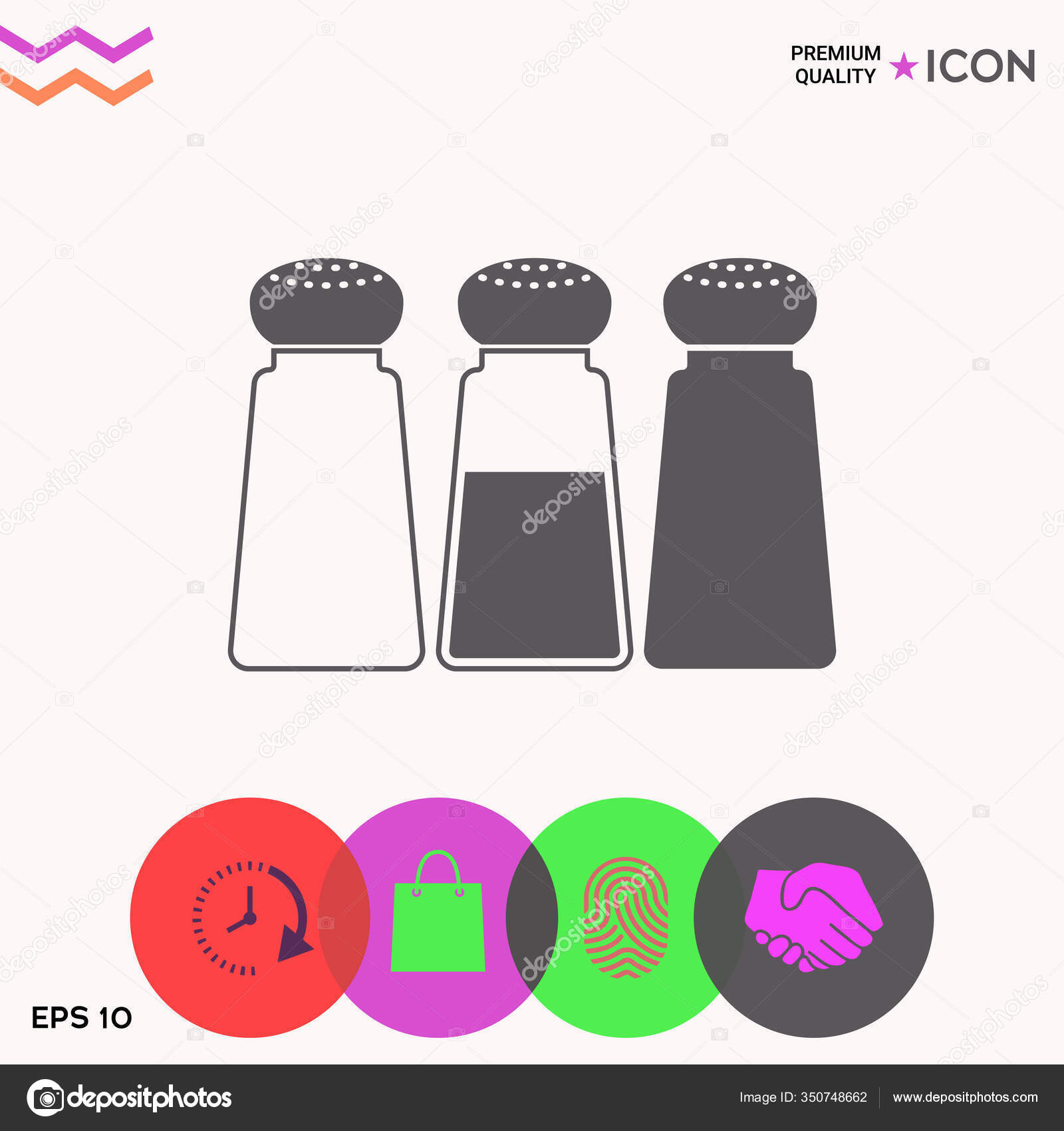 Salt Pepper Shakers Set Signs Symbols Graphic Elements Your Design ...