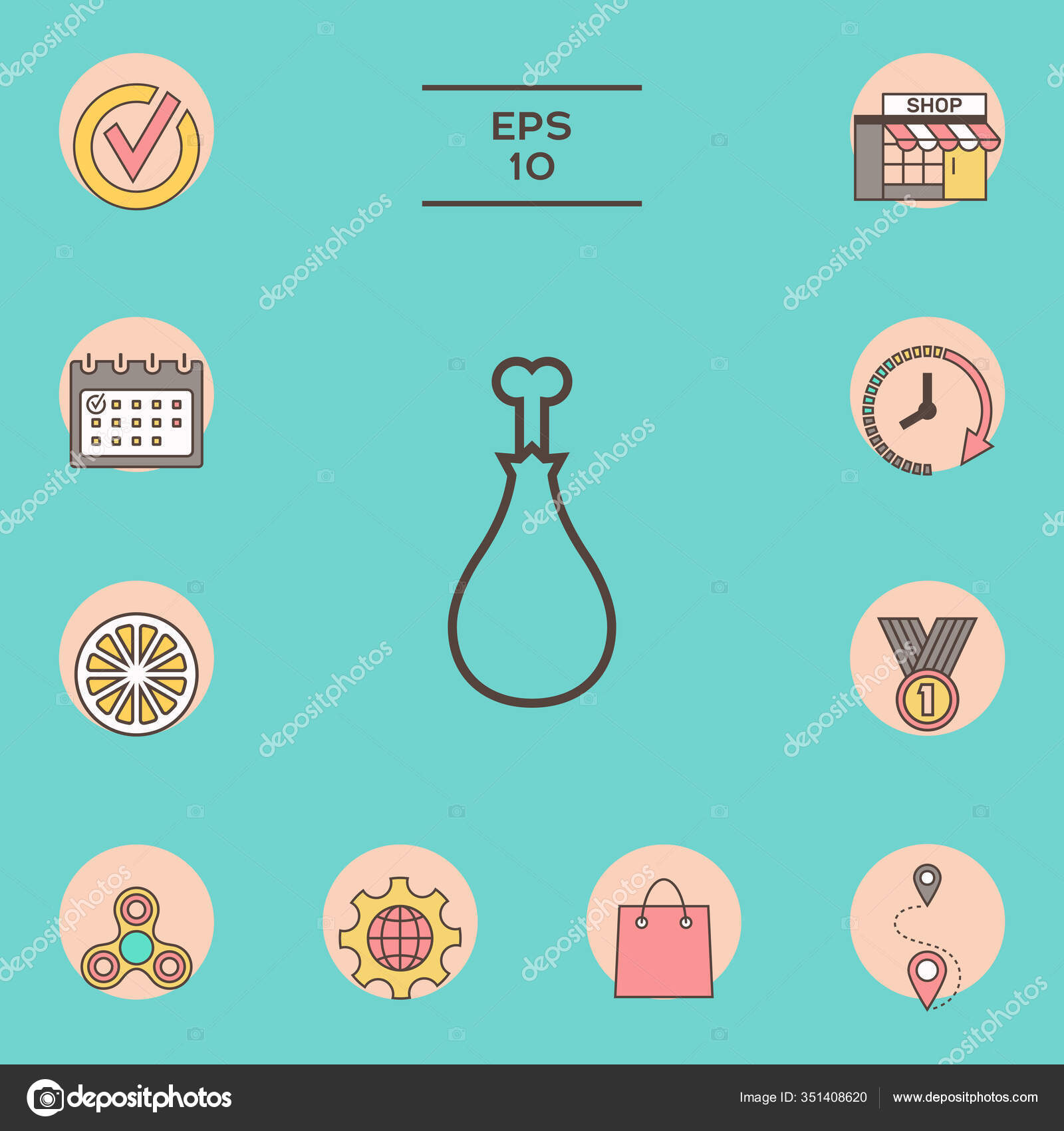 Chicken Leg Icon Signs Symbols Your Design — Stock Vector © sssheina ...