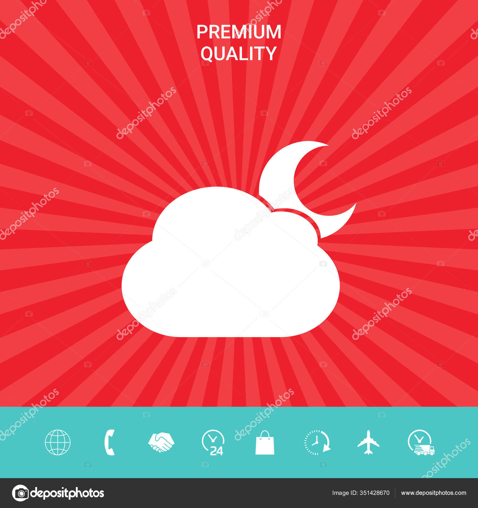 Cloud Moon Symbol Icon Element Your Design — Stock Vector © sssheina ...