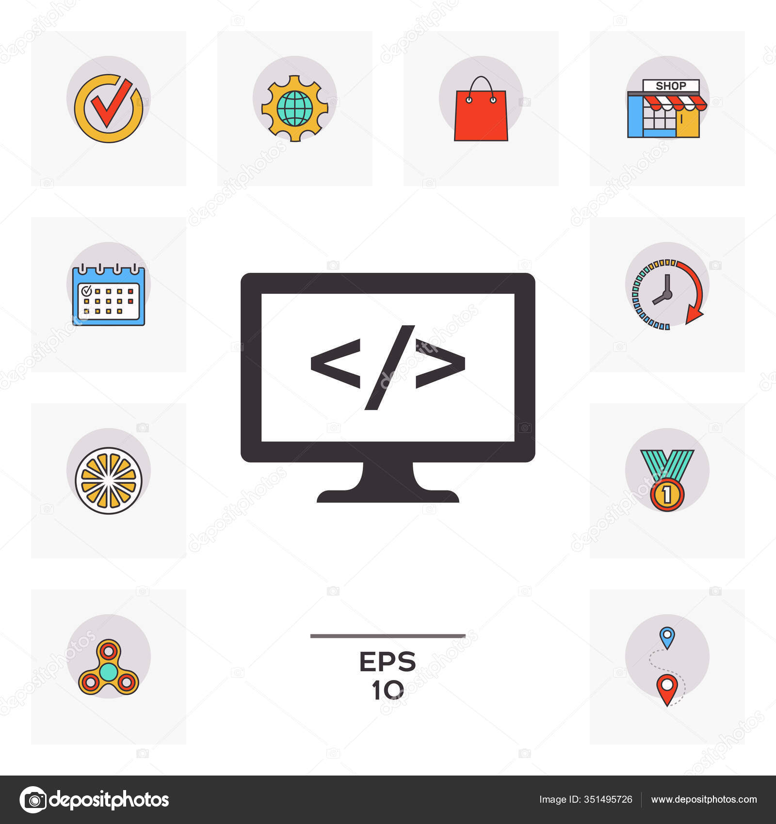 Coding Symbol Icon Element Your Design — Stock Vector © sssheina #351495726