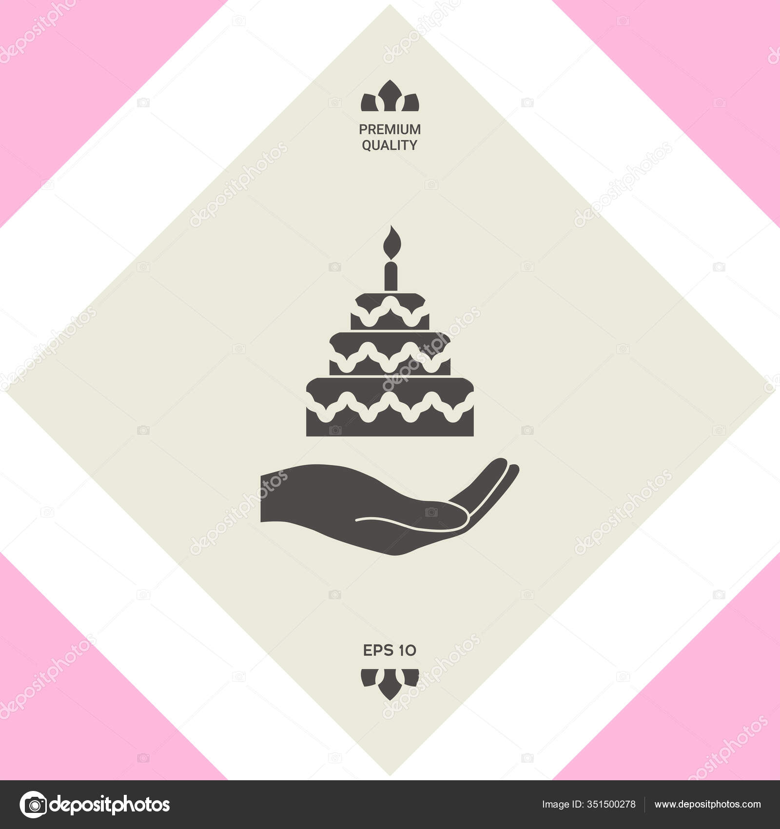 Hand Holding Cake Icon Elements Your Design — Stock Vector © sssheina ...
