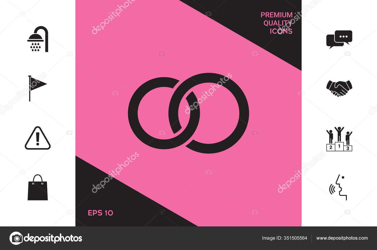 Pair Rings Marriage Rings Signs Symbols Your Design — Stock Vector ...