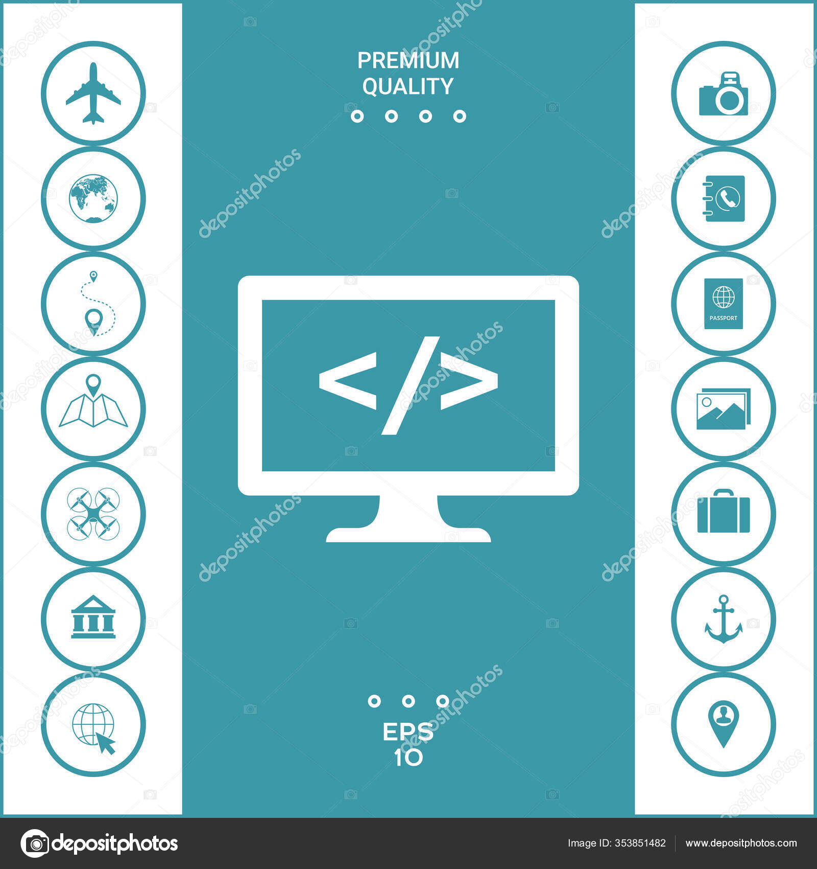 Coding Symbol Icon Element Your Design — Stock Vector © sssheina #353851482