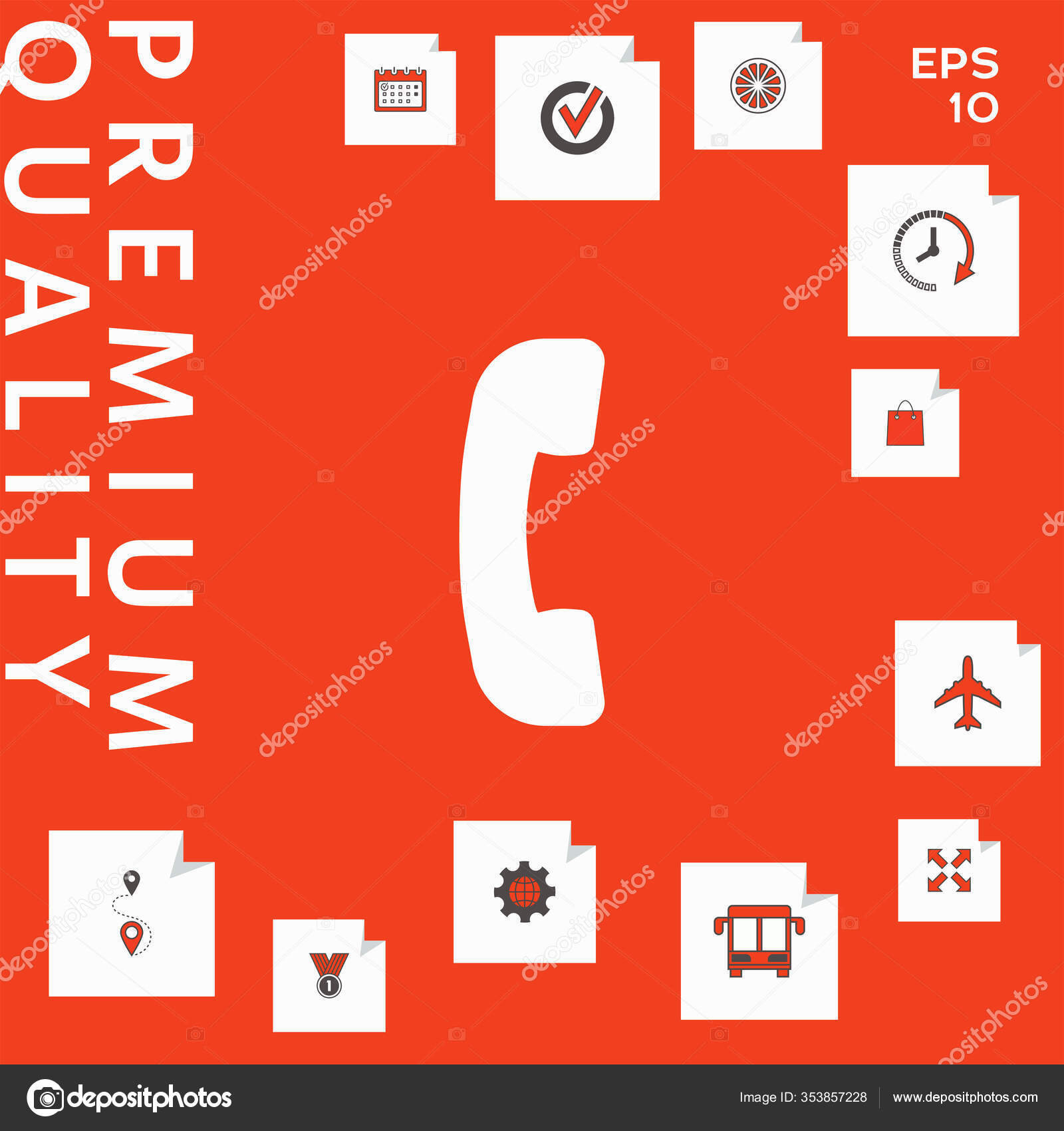 Telephone Handset Telephone Receiver Symbol Icon Elements Your Design ...