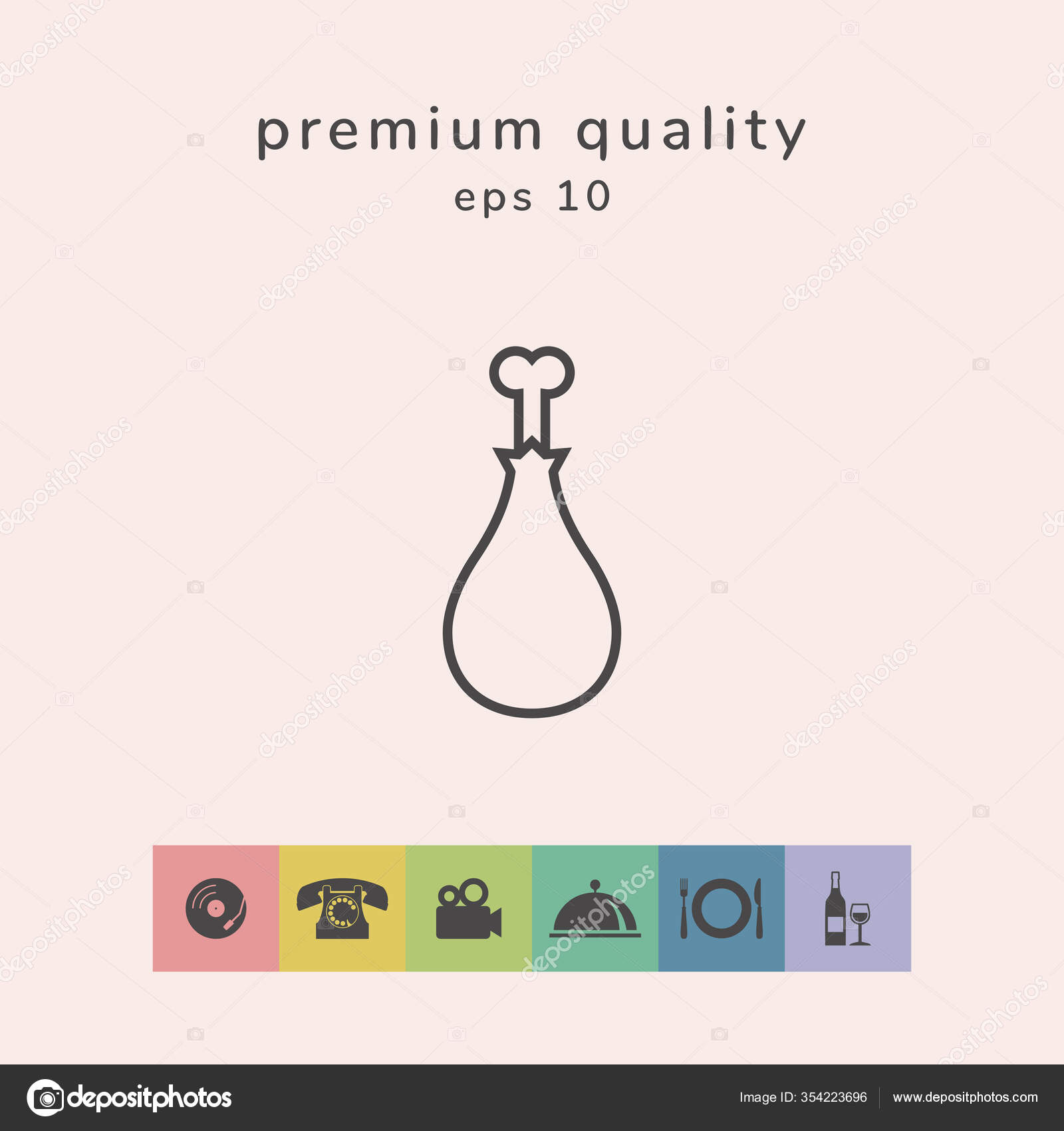 Chicken Leg Icon Signs Symbols Your Design — Stock Vector © sssheina ...