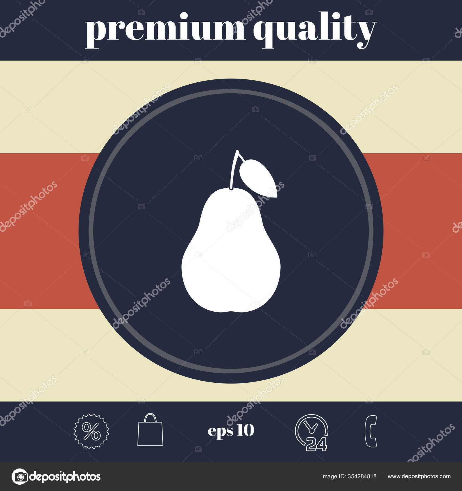 Pear Symbol Icon Elements Your Design — Stock Vector © sssheina #354284818