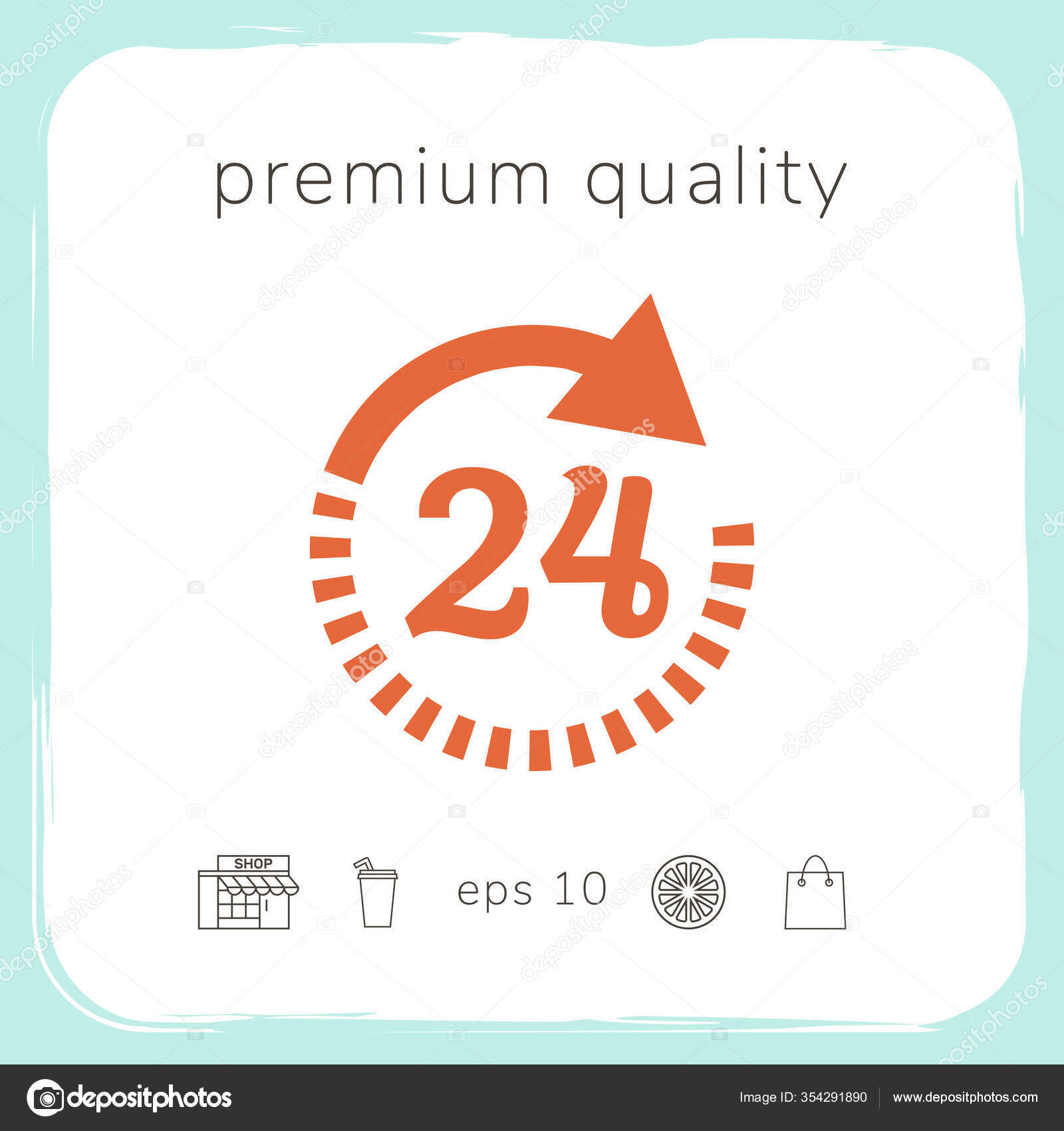 Open Clock Symbol Icon Opening Hours Icon Elements Your Design — Stock ...