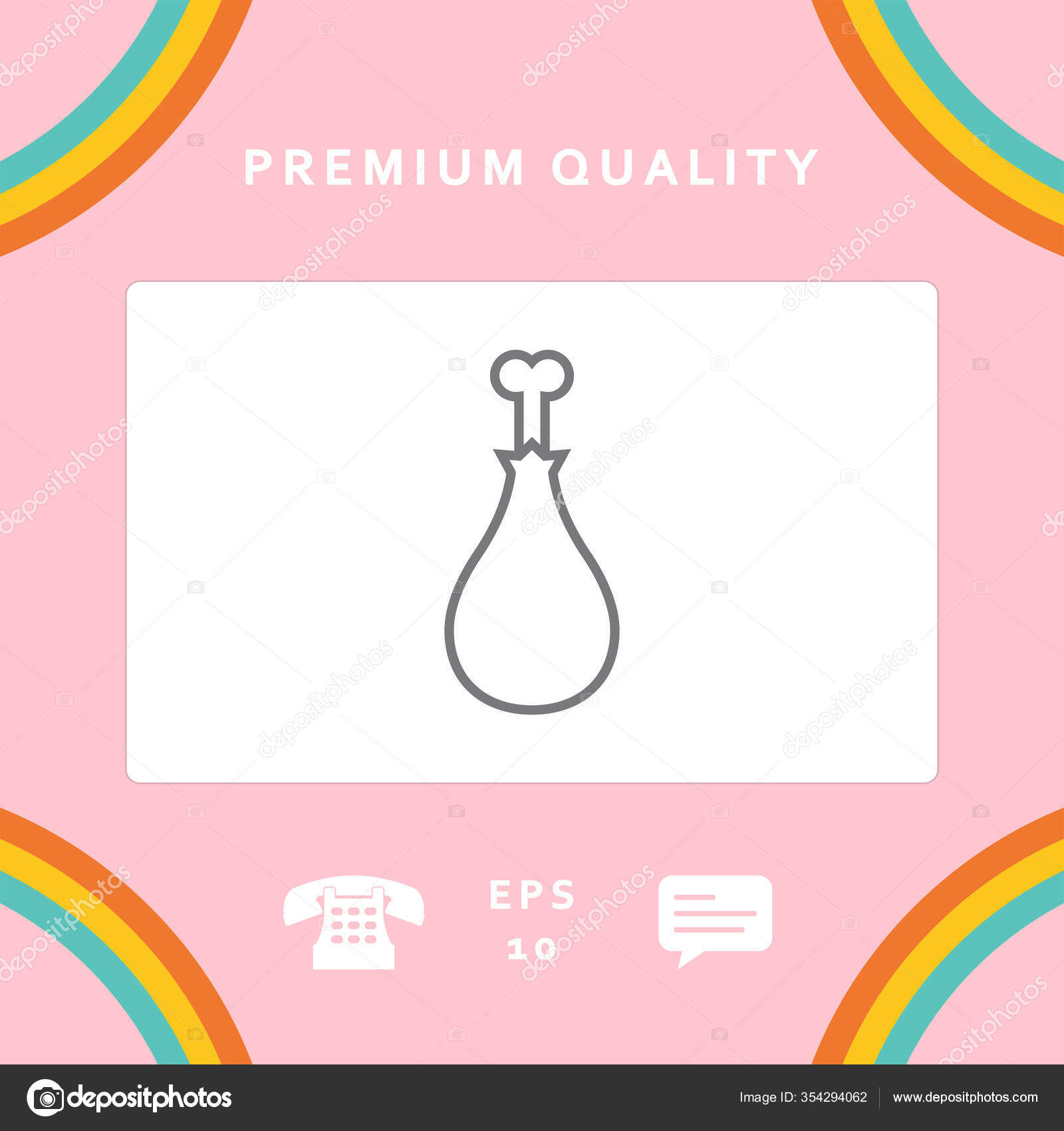 Chicken Leg Icon Signs Symbols Your Design — Stock Vector © sssheina ...