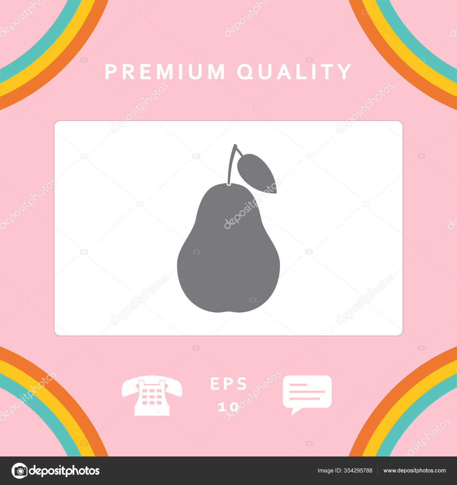 Pear Symbol Icon Elements Your Design — Stock Vector © sssheina #354295788