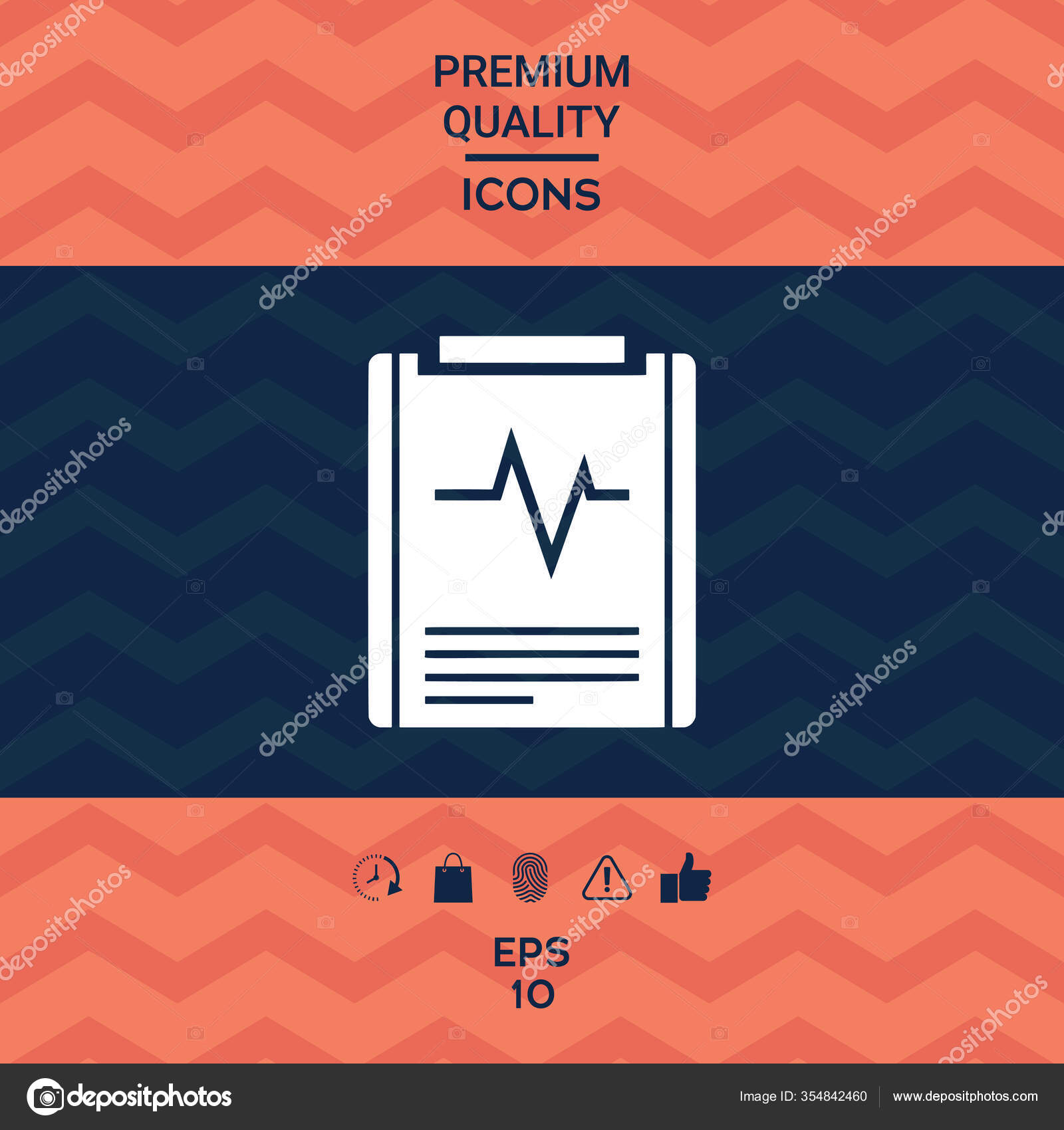 Electrocardiogram Symbol Icon Element Your Design — Stock Vector ...
