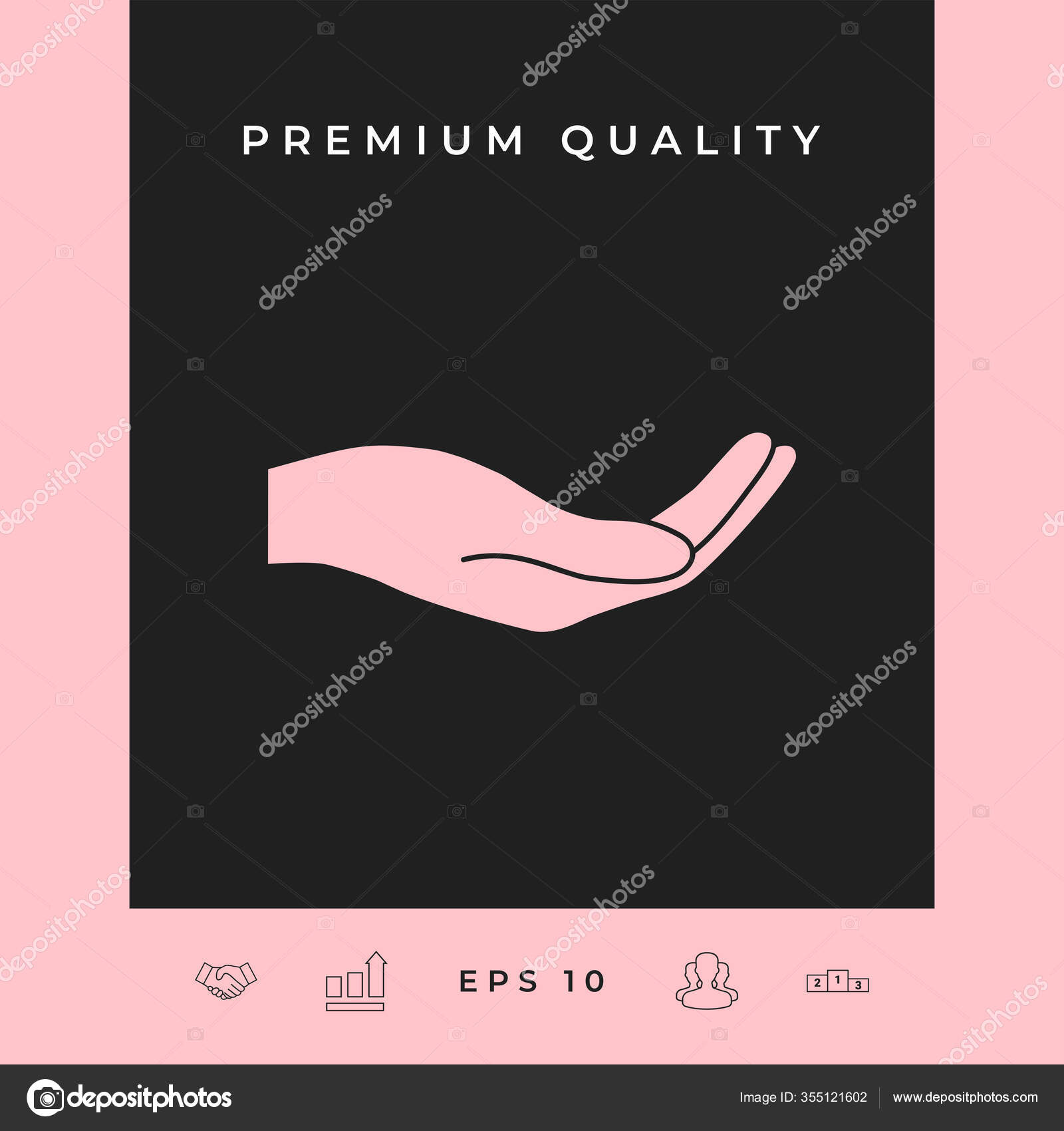 Open Hand Symbol Icon Graphic Elements Your Design — Stock Vector ...