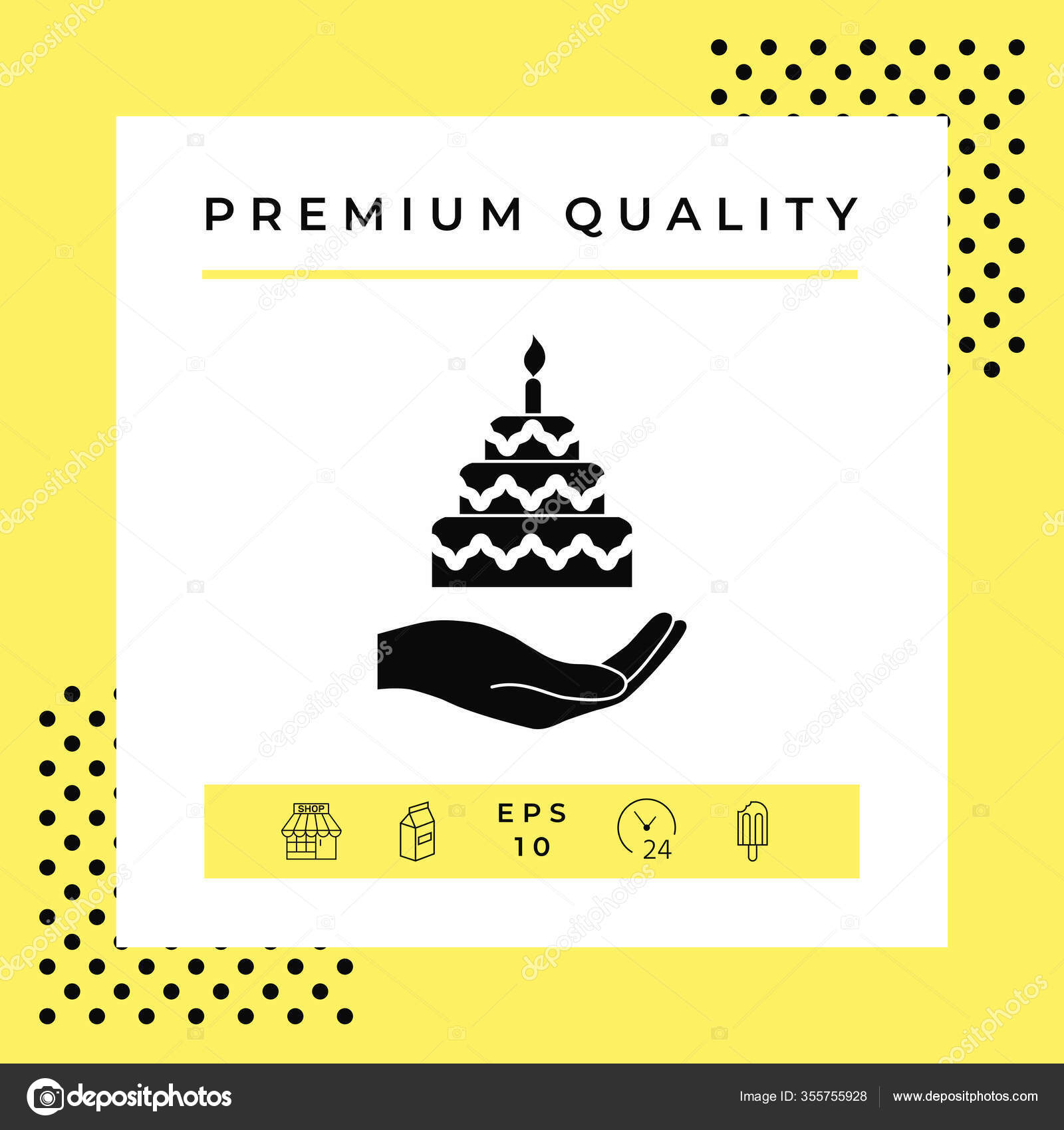 Hand Holding Cake Icon Elements Your Design — Stock Vector © sssheina ...
