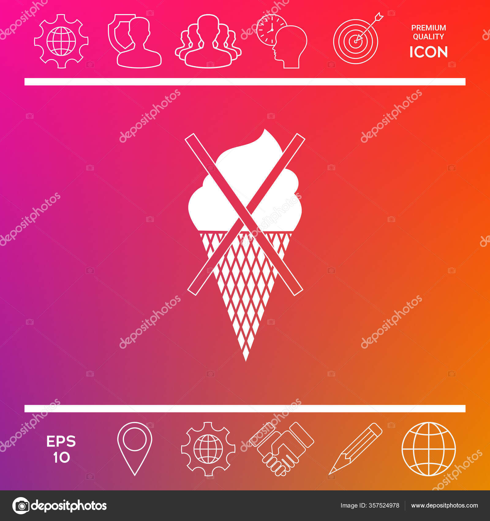 Ice Cream Symbol Icon — Stock Vector © sssheina #357524978