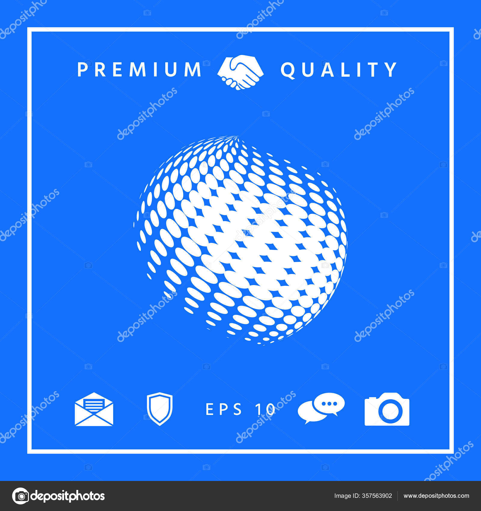 Earth Logo Halftone Effect Element Your Design — Stock Vector ...