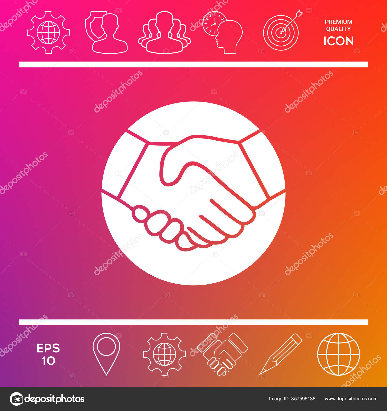 Symbol Handshake Circle Icon — Stock Vector © sssheina #357596136