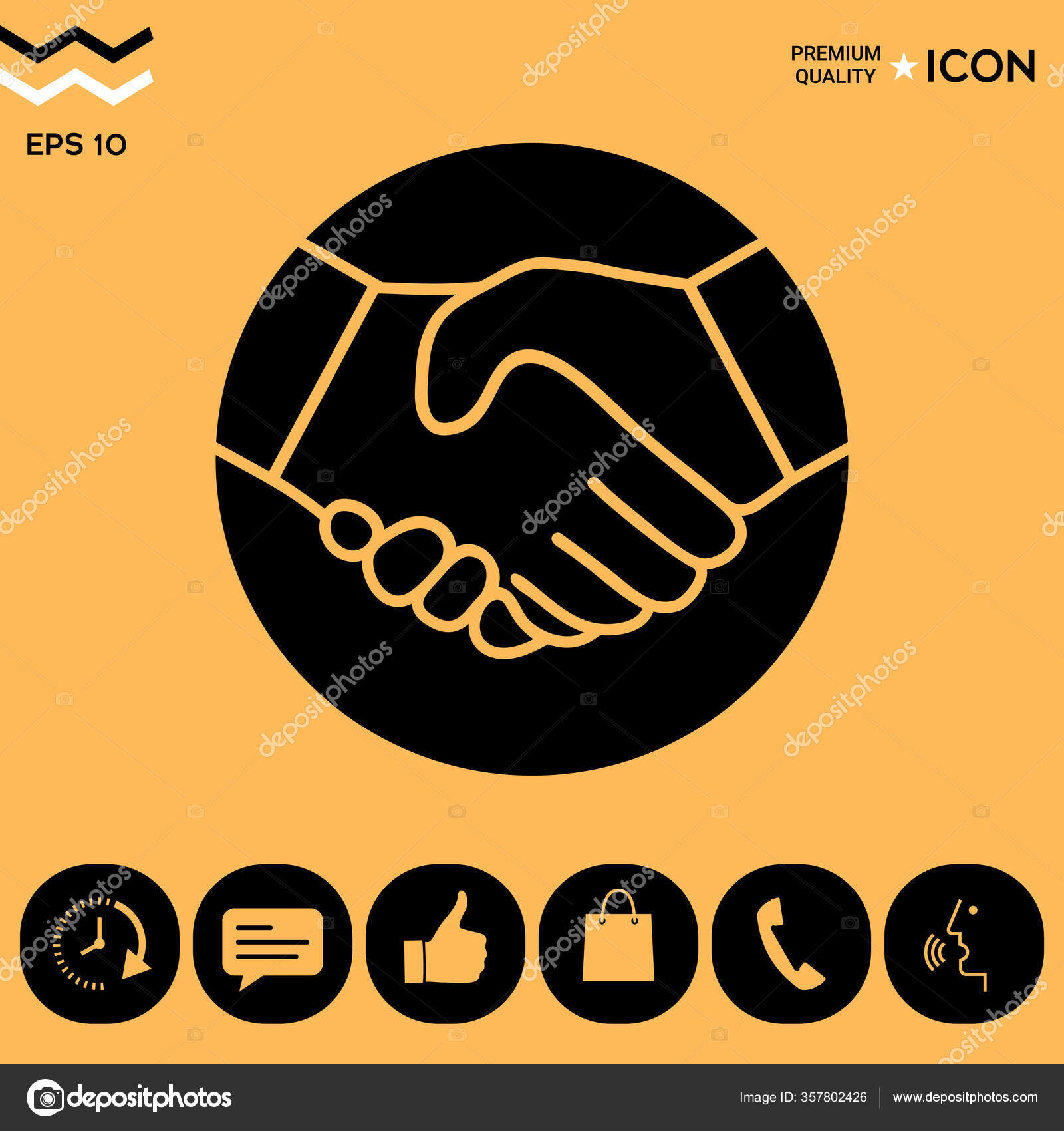 Symbol Handshake Circle Icon — Stock Vector © sssheina #357802426