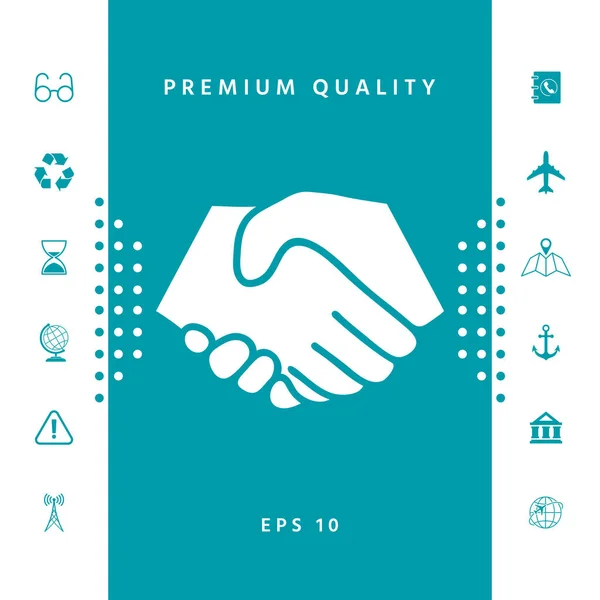 Handshake Symbol Signs Symbols Graphic Elements Your Design — Stock ...