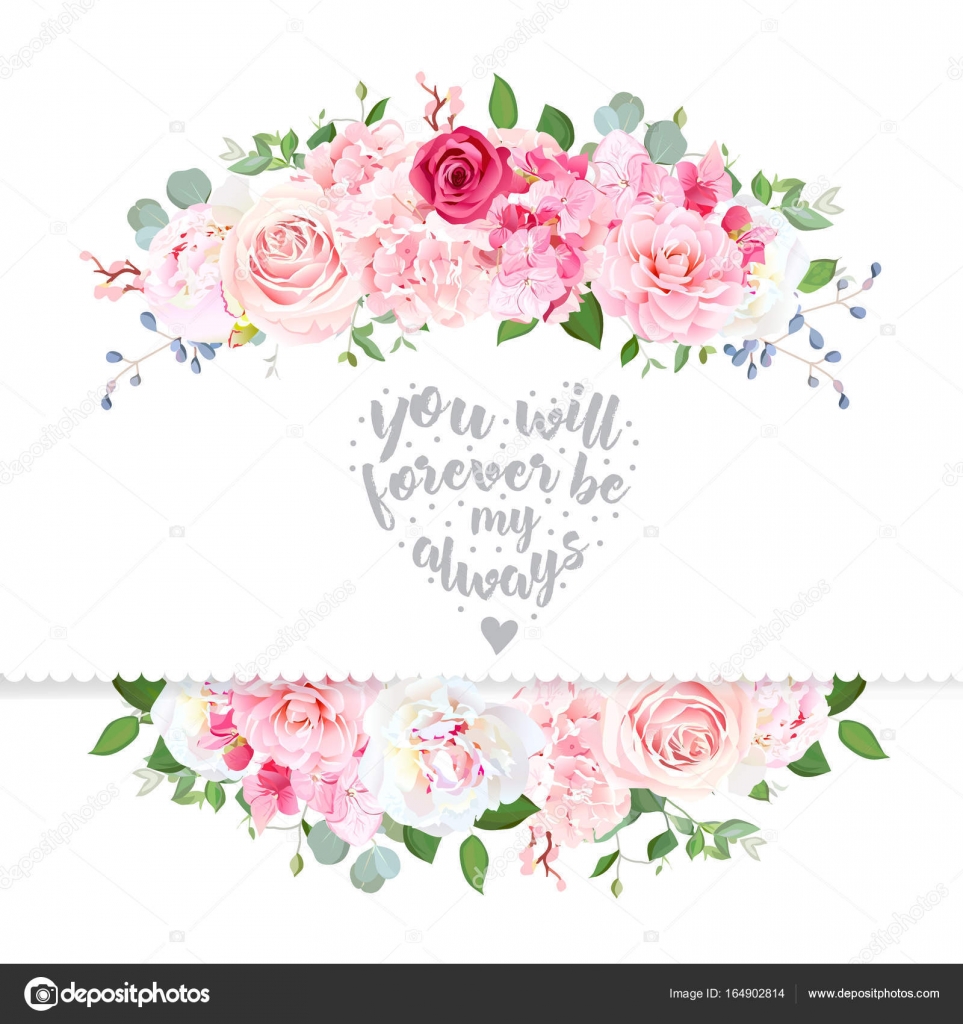 Horizontal wedding floral vector design card — Stock Vector ...