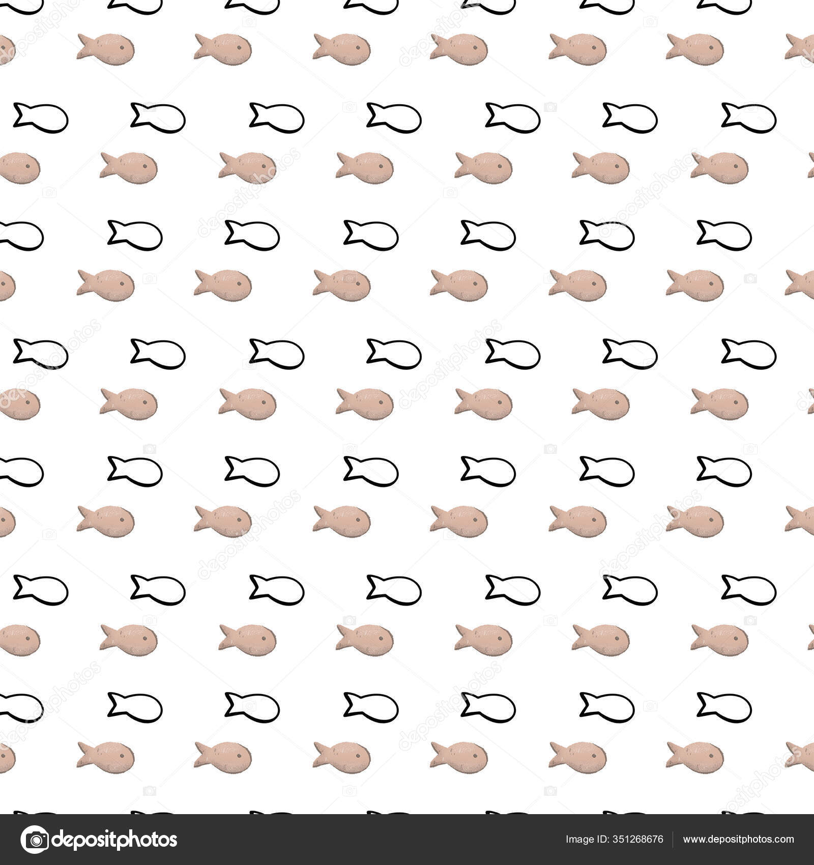 Digital Illustration Cute Patterned Texture Beige Gray Cat Its Toys ...