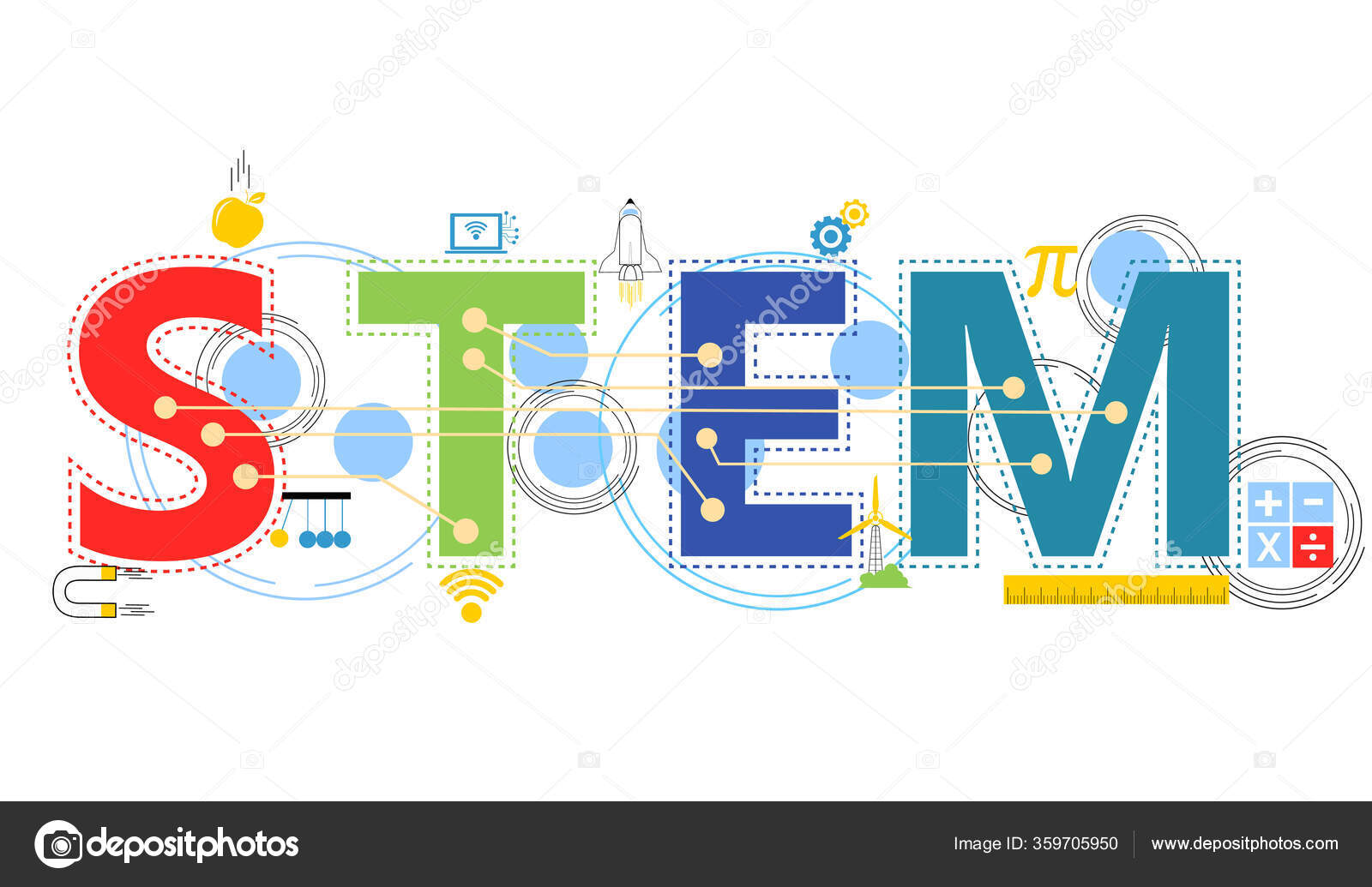 Illustration Stem Science Technology Engineering Mathematics Education ...
