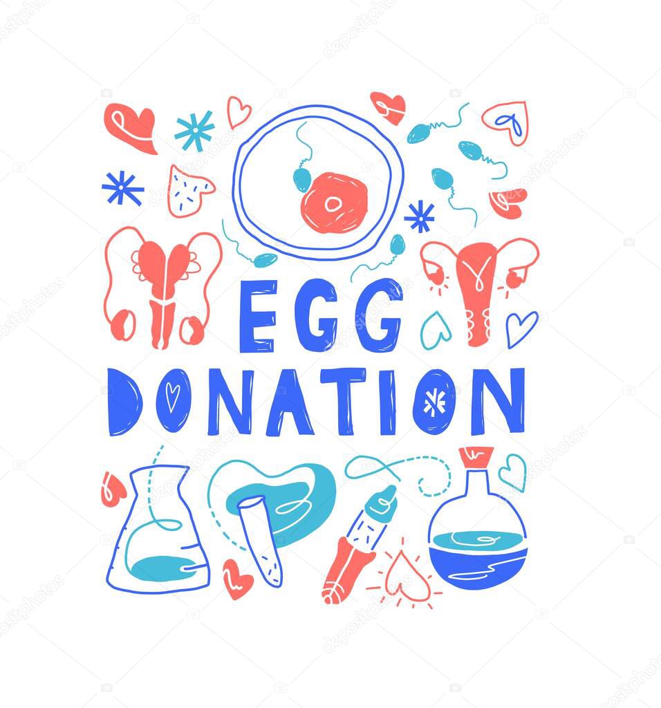 DONACI N DE HUEVOS letra dibujada a mano nica. Frase sobre donaci n de vulos, subrogaci n ...