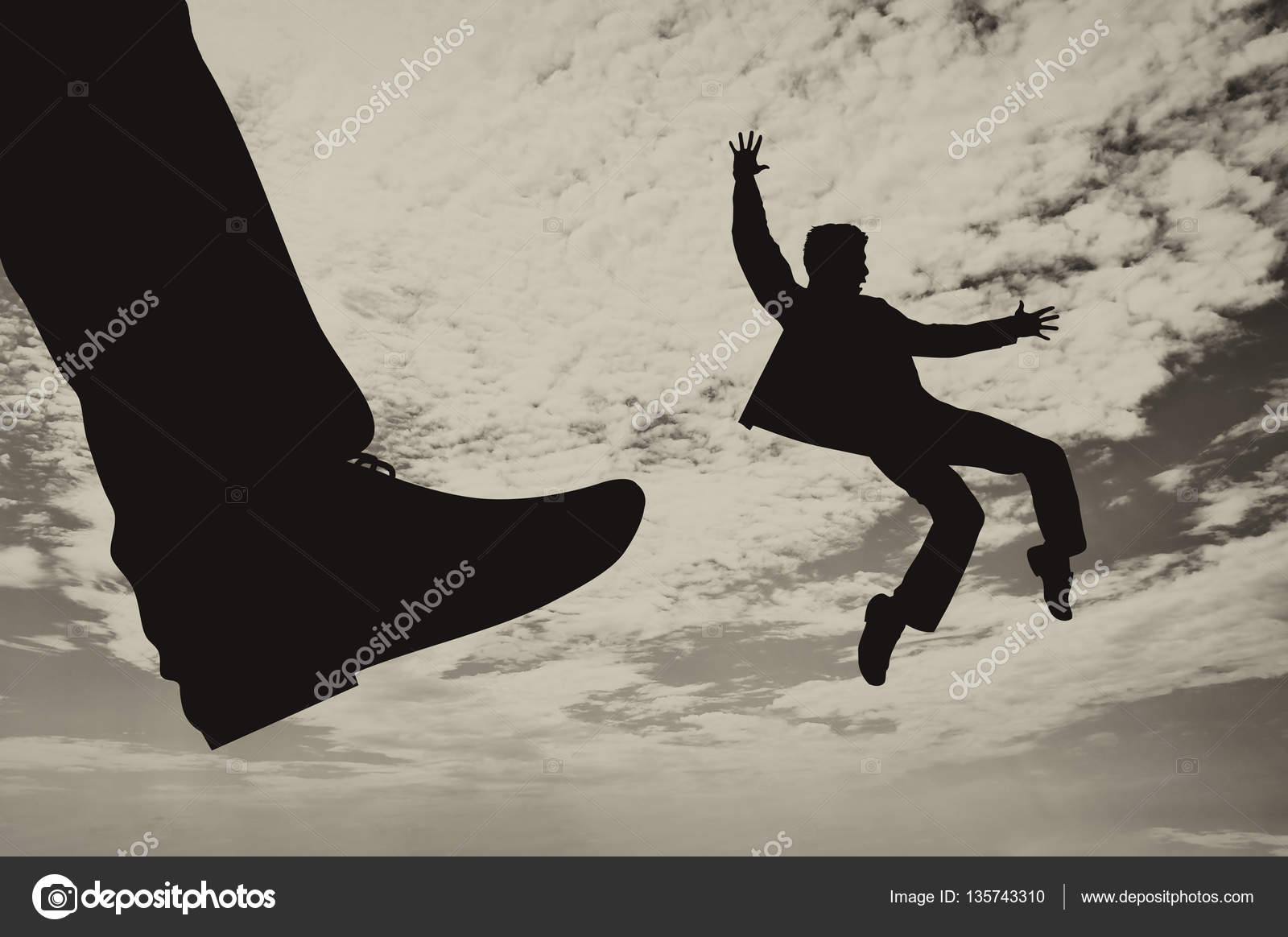 Big foot push man in back Stock Photo by ©Prazisss 135743310