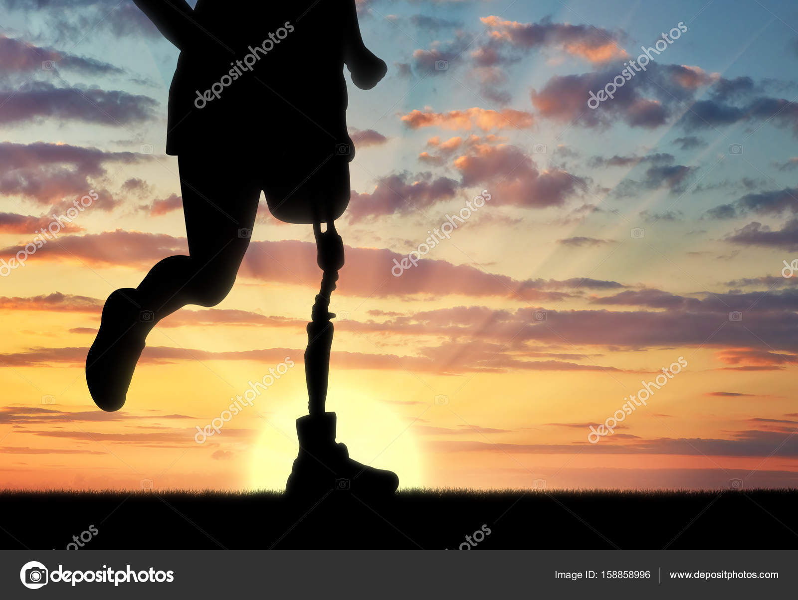 Disabled person with a prosthetic leg Stock Photo by ©Prazisss 158858996