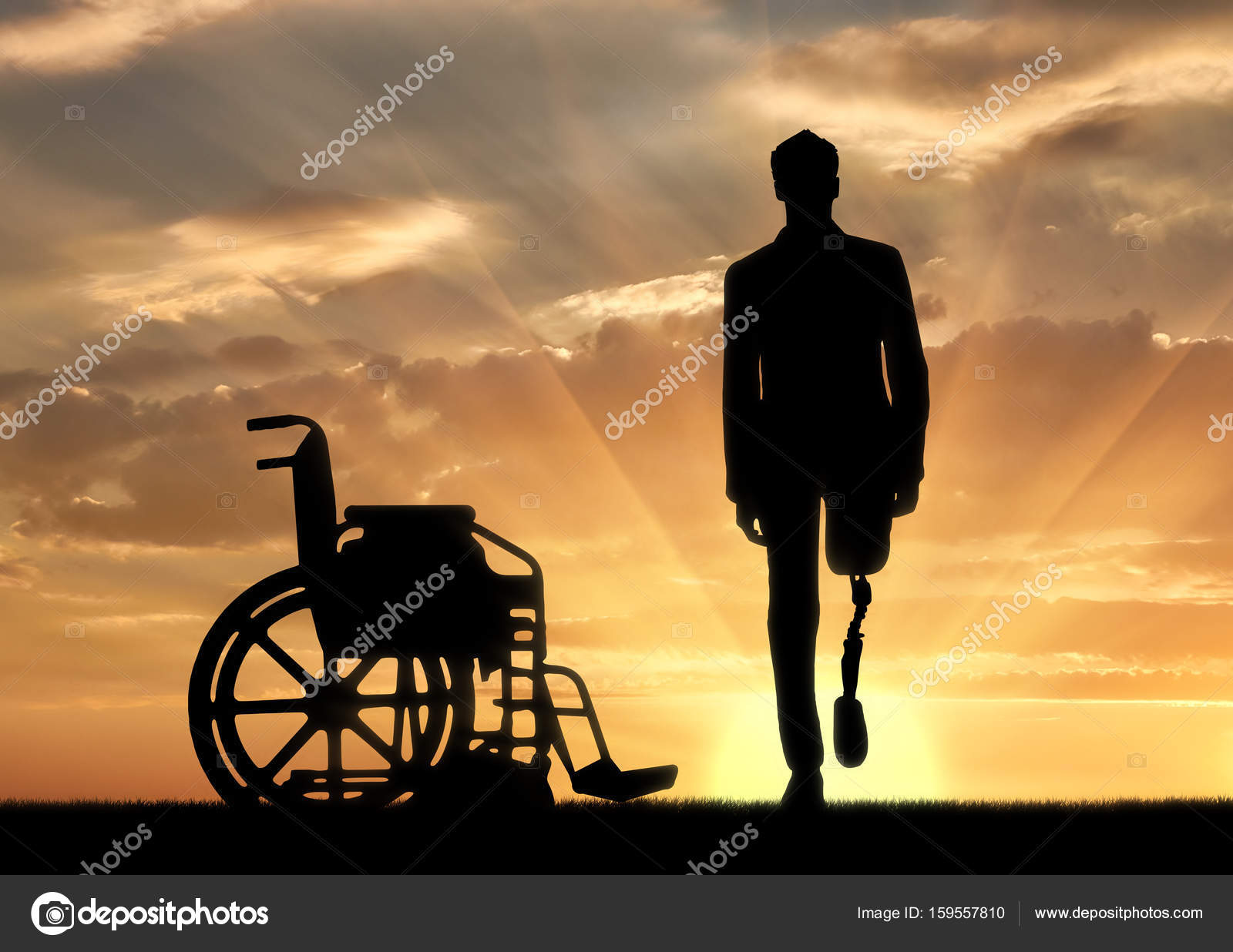 Walking is a disabled man with a prosthetic leg ⬇ Stock Photo, Image by ...