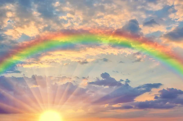 Rainbow in the beautiful sky Stock Photo by ©Prazisss 161825494