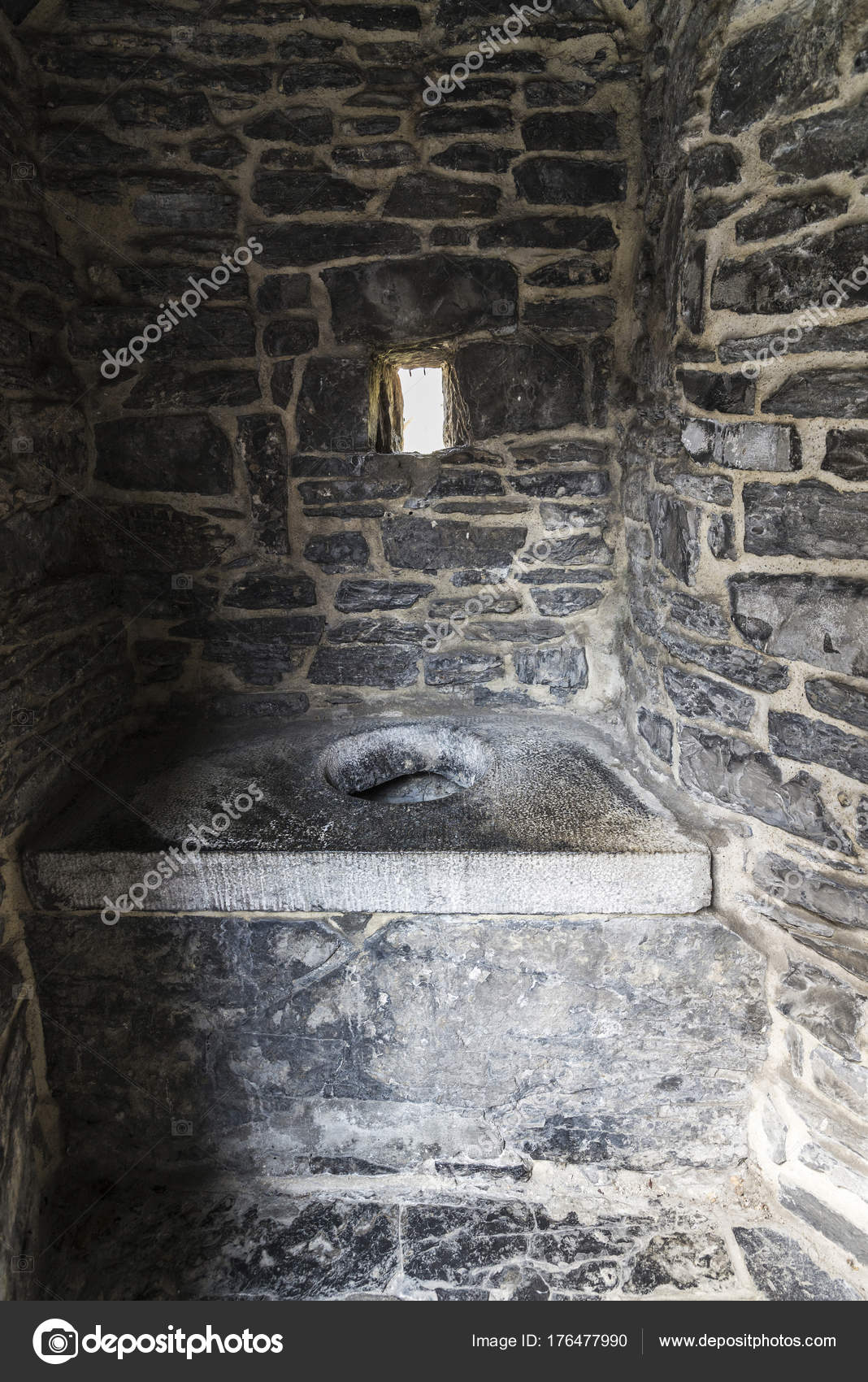 Latrine in the Gravensteen medieval castle in Ghent, Belgium Stock ...