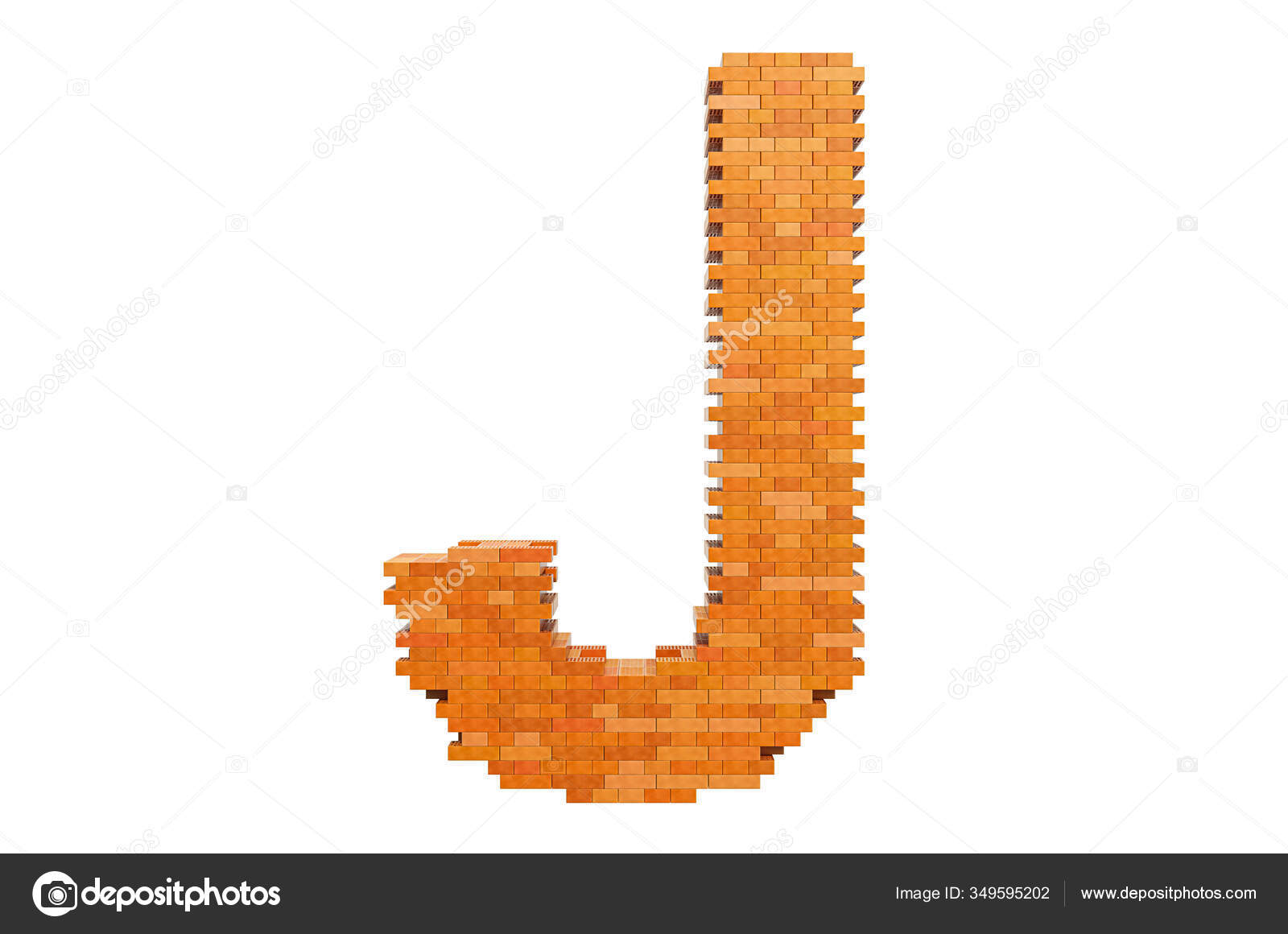 Bricks Font Letter Building Bricks Rendering Isolated White Background ...