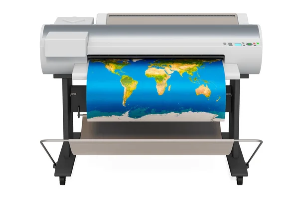 Plotter Large Format Inkjet Printer Rendering Isolated White Background ...