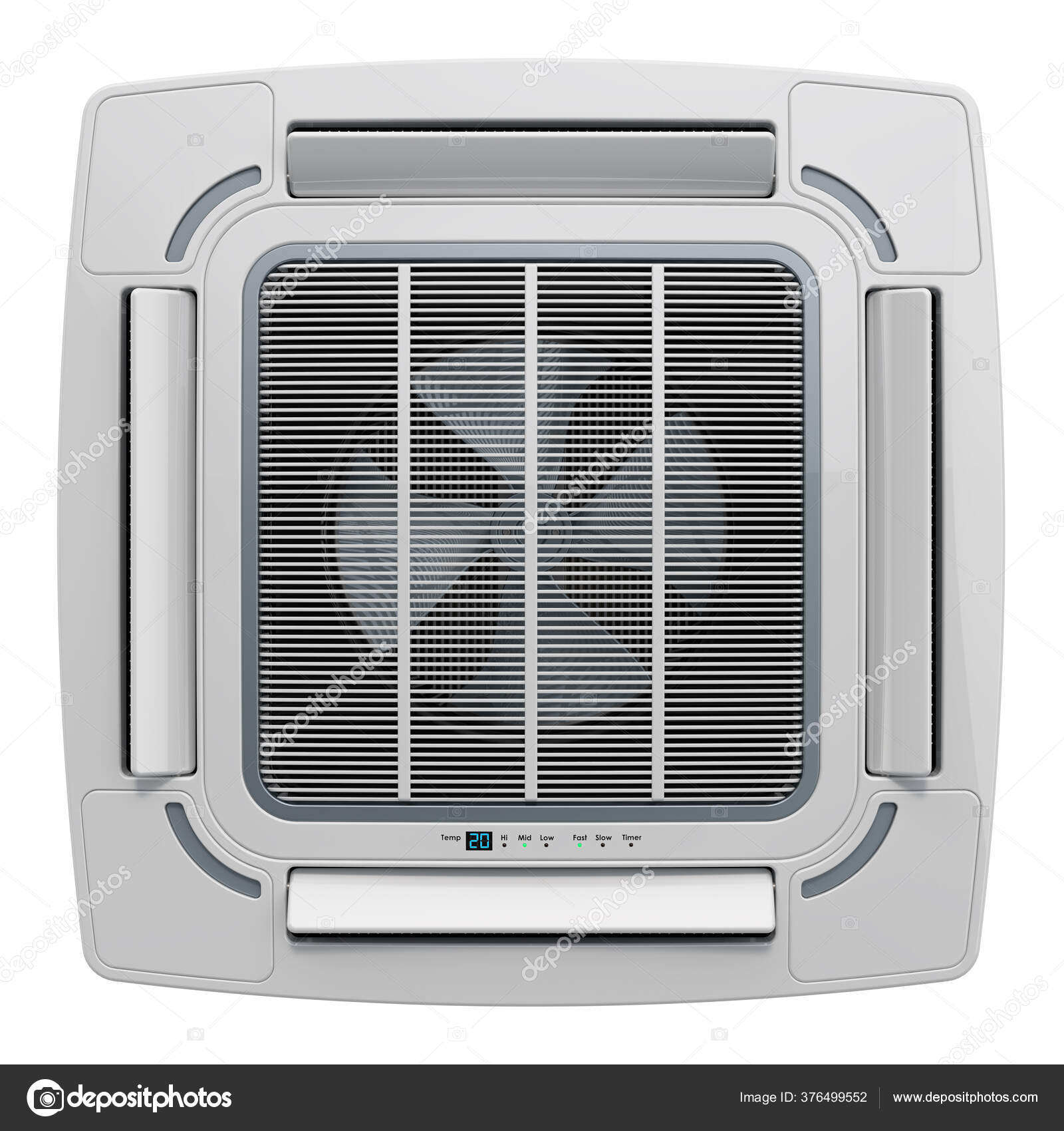 Ceiling Cassette Unit Indoor Unit Air Condition Rendering Isolated ...