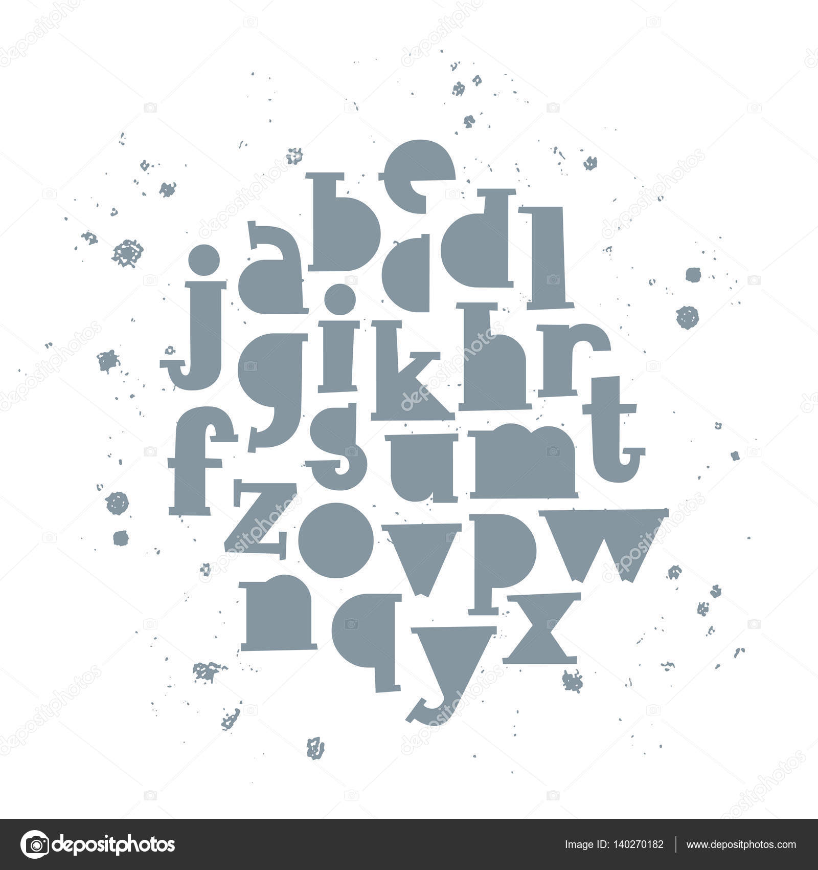 Vector hand drawn alphabet Stock Vector by ©chekat 140270182