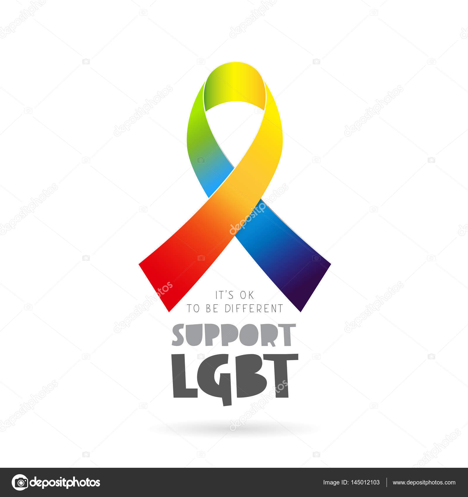 Support LGBT. Lettering. Rainbow ribbon Stock Vector Image by ©chekat ...