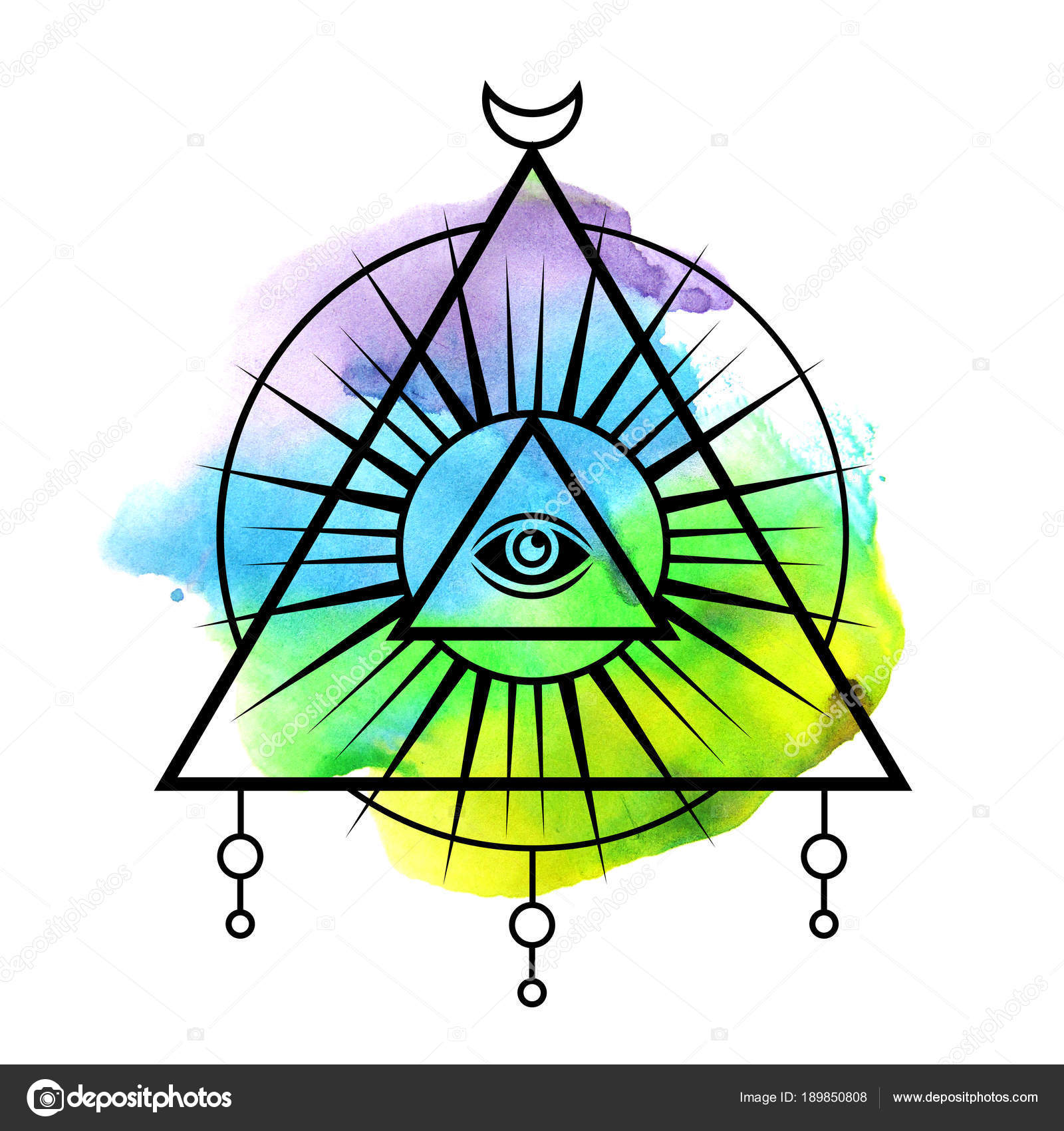 All-seeing eye symbol Stock Illustration by ©chekat #189850808
