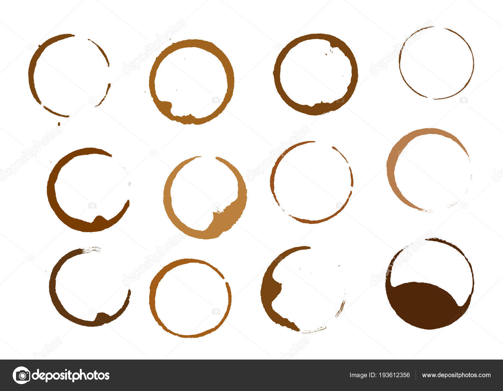 Set of coffee round stains and blots Stock Vector Image by ©chekat ...
