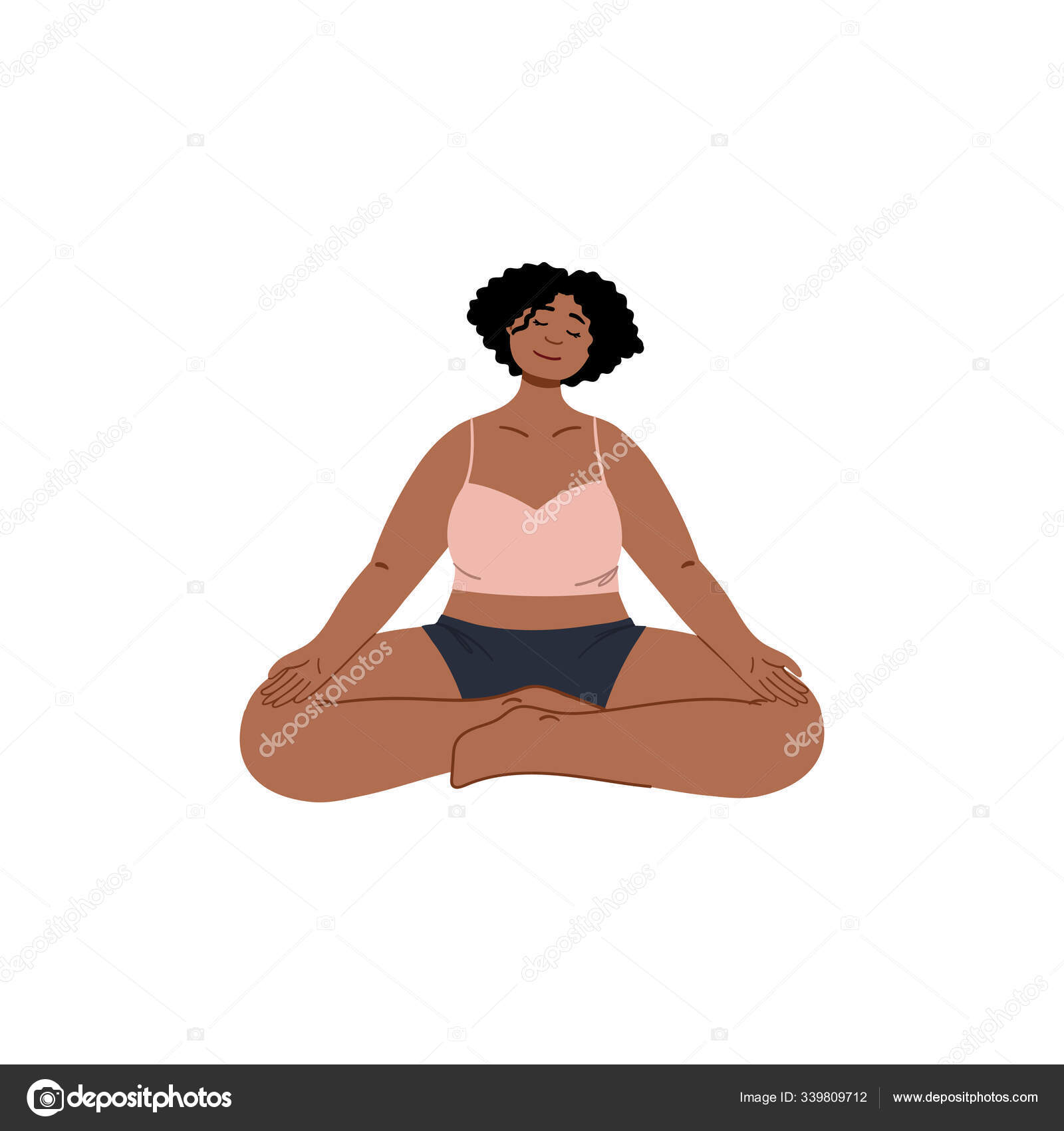 Self Love Self Acceptance And Body Positive Hand Drawn Flat Concept