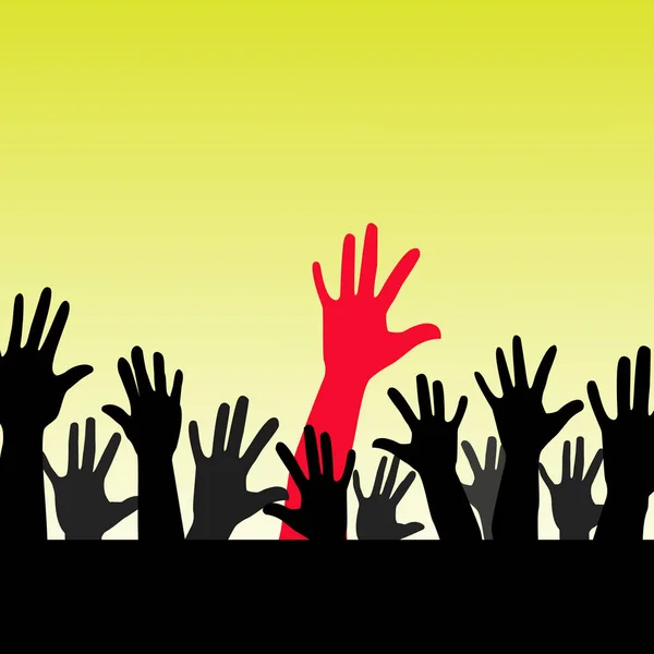 Raised Hands — Stock Vector © Fourleaflovers #6079115