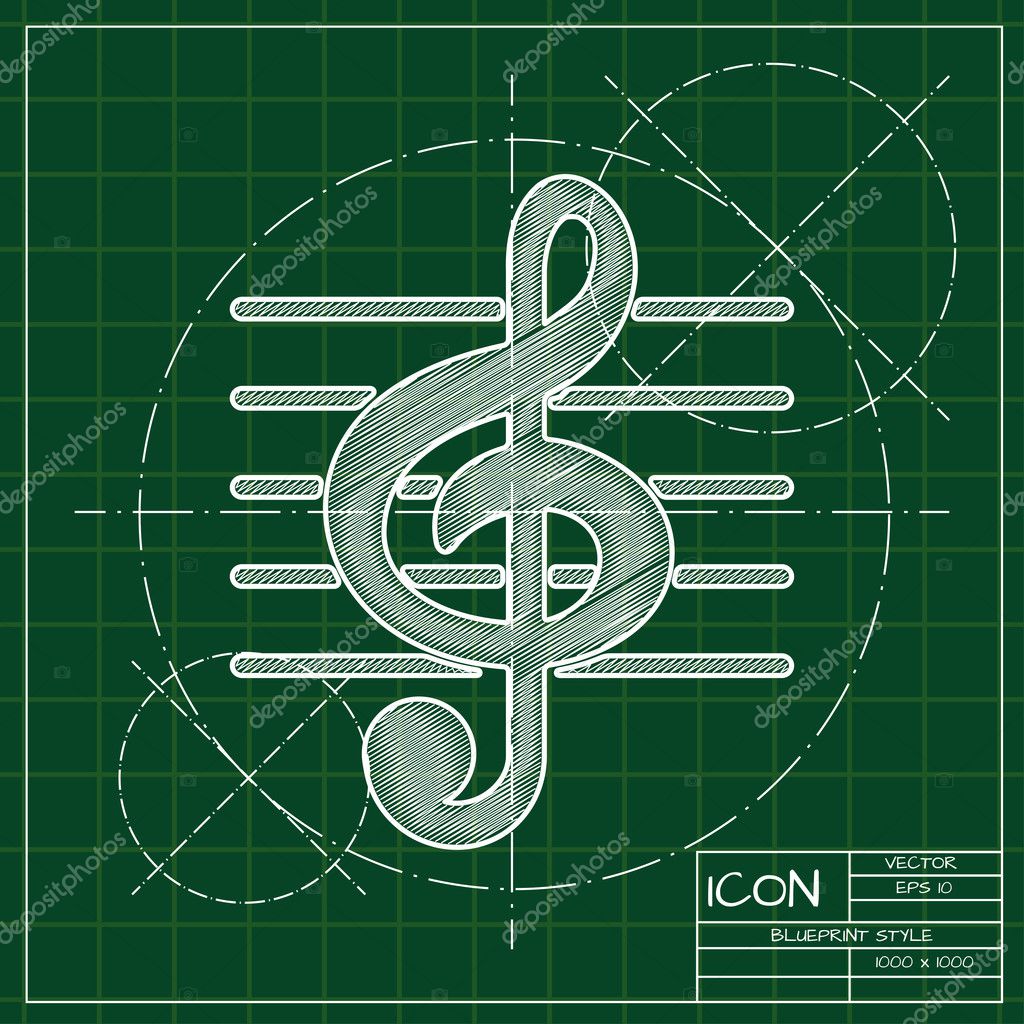 Blueprint of music icon Stock Vector Image by ©mara_lingstad #127555296