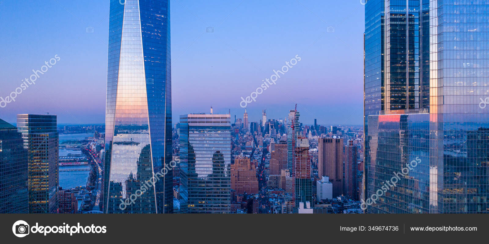 New York City Wtc Sunset Aerial Photography — Stock Photo © Raoyang ...