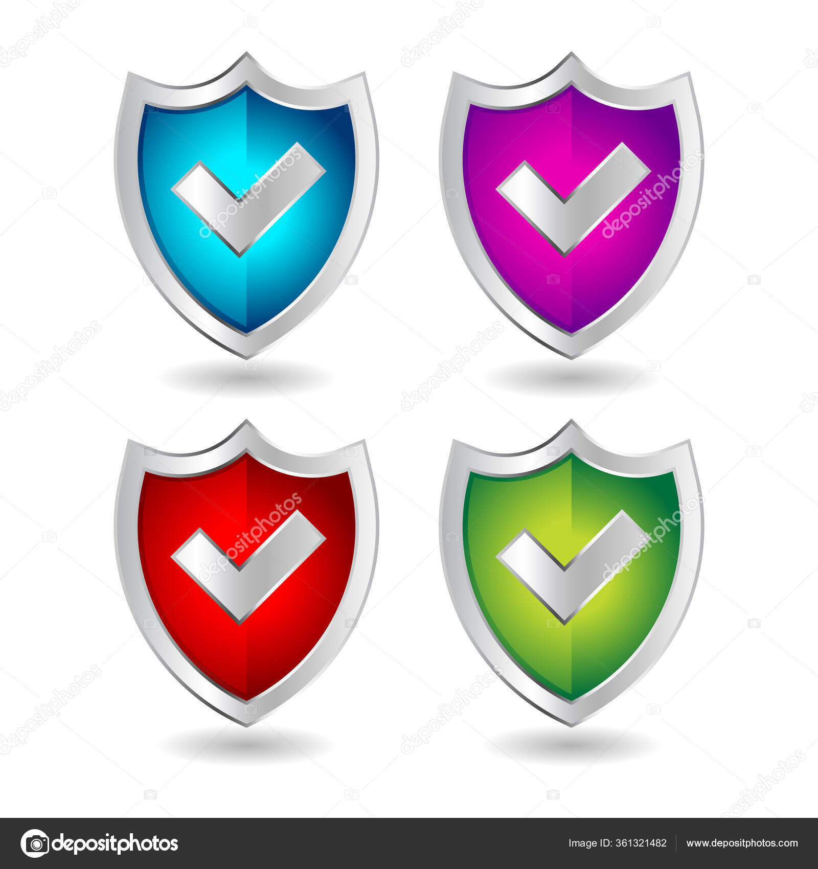Shield Badge Icons Set Illustration Shield Badge Vector Icons Isolated ...